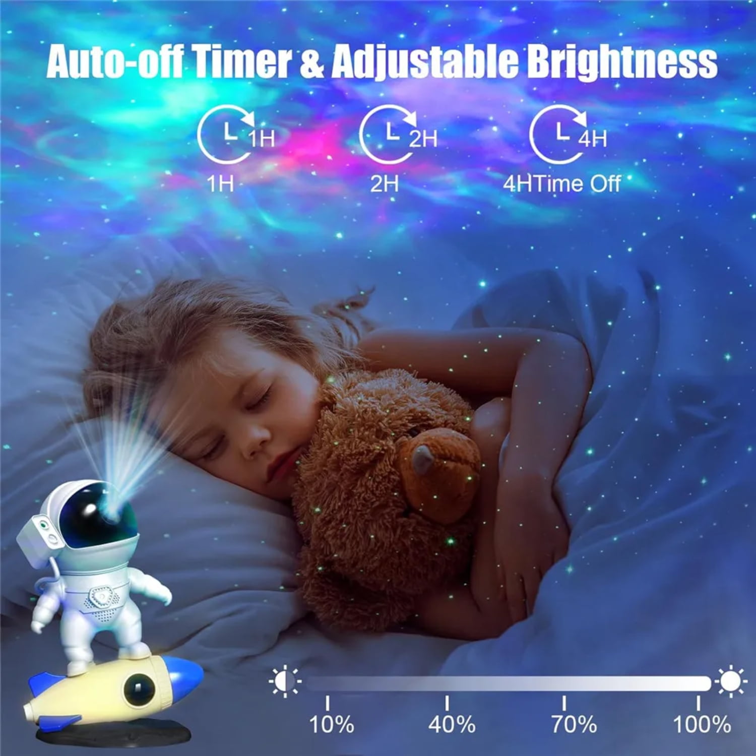 LOPNGLS Rocket Astronaut Star Projector Night Light with Remote Control ...