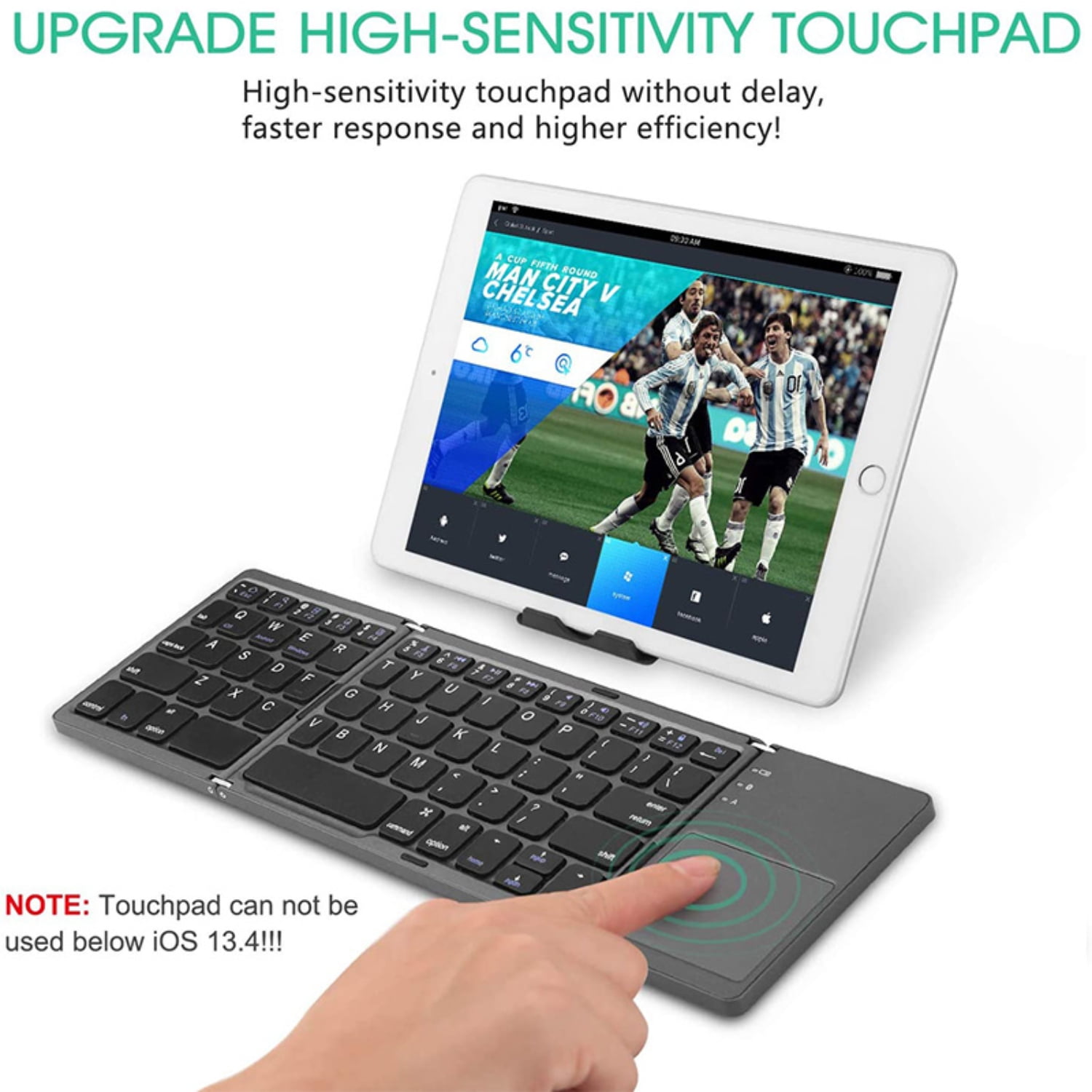 LOPNGLS Russia/Spain Rechargerable Bluetooth Wireless Keyboard Foldable ...