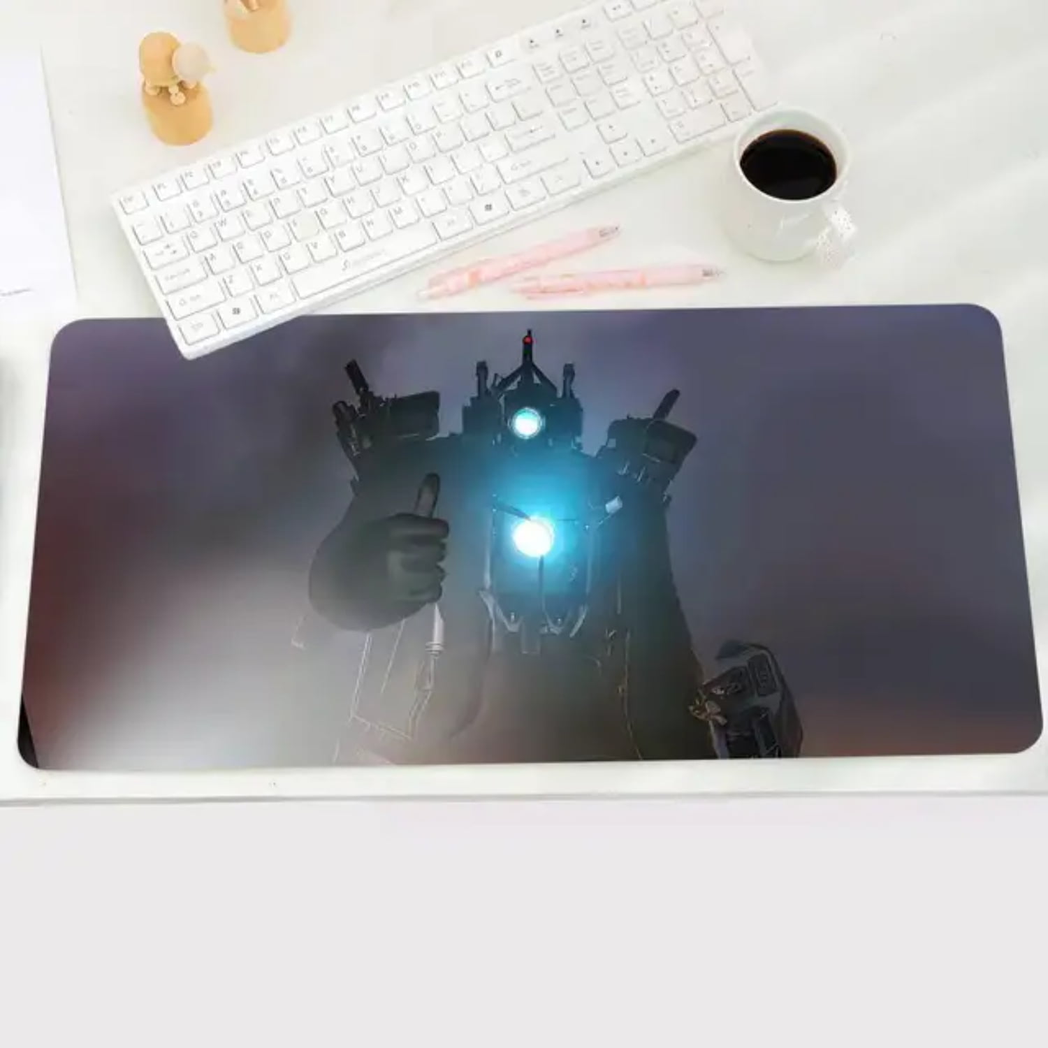 LOPNGLS Skibidi Toilet TV Camera Cool Mouse Pad Large Anime Desk Mat ...