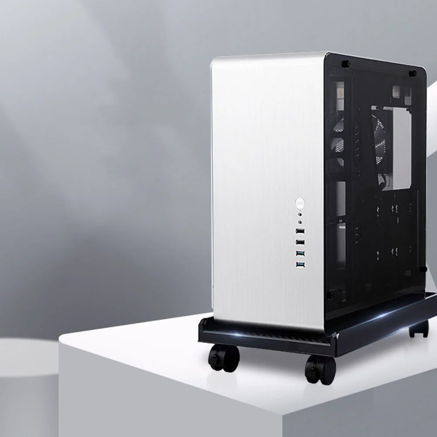 LOPNGLS Stand Computer Cpu Tower Pc Holder Wheels Mobile Cart Shelf ...