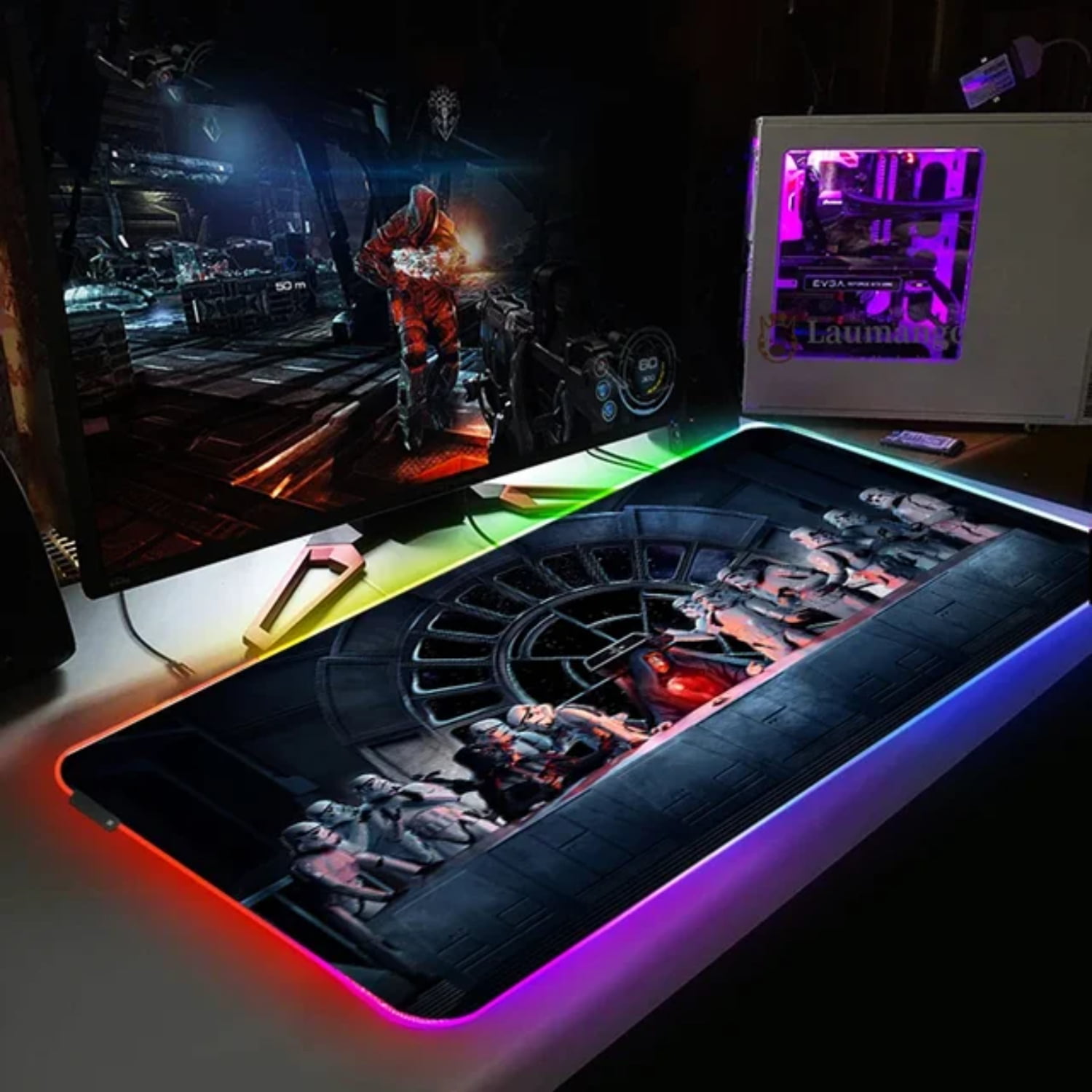 LOPNGLS Stars Wars Rgb Mouse Pad Large Custom Mousepad Keyboard ...