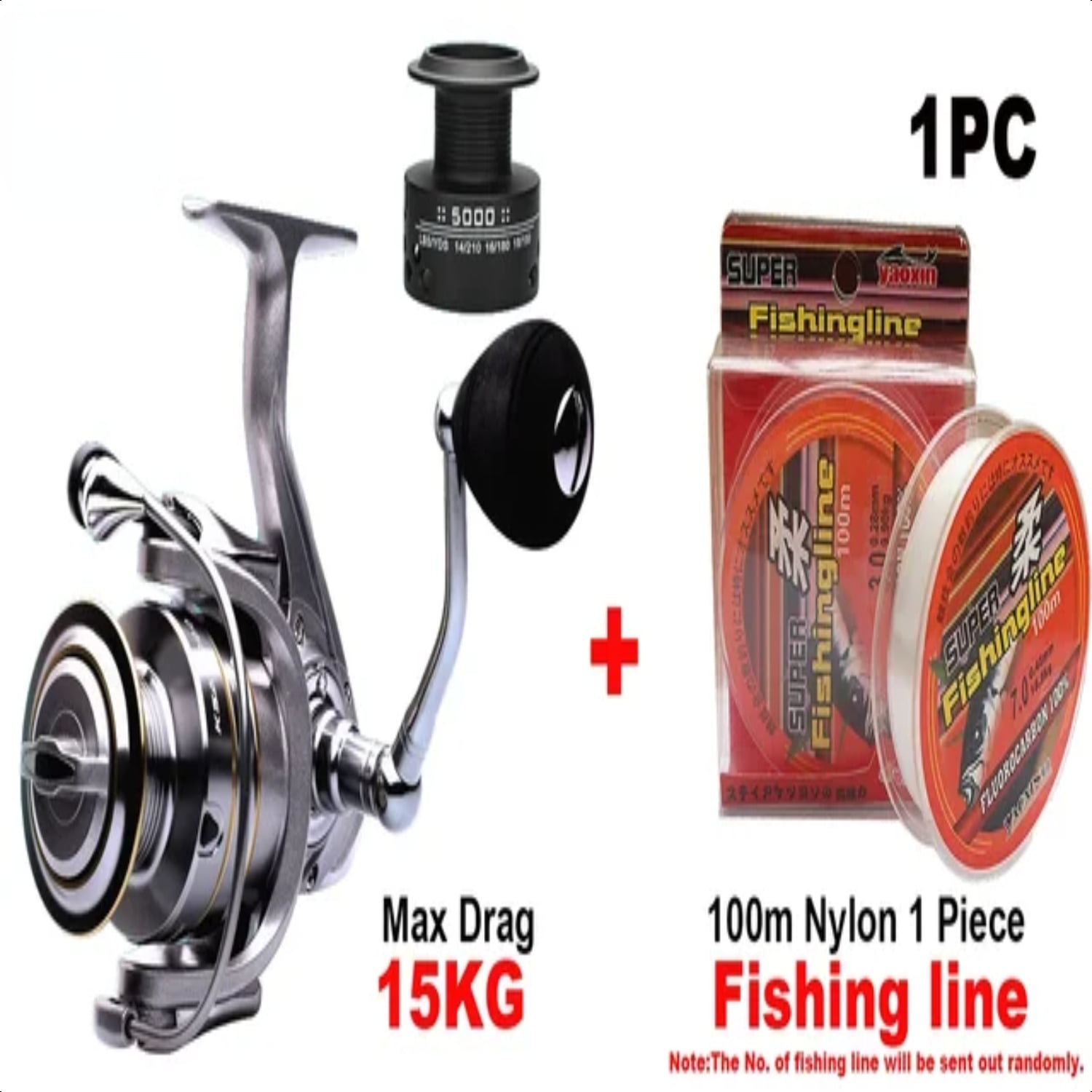LOPNGLS Super Smooth Double Spool Carp Spinning Reel with Metal Arm for ...