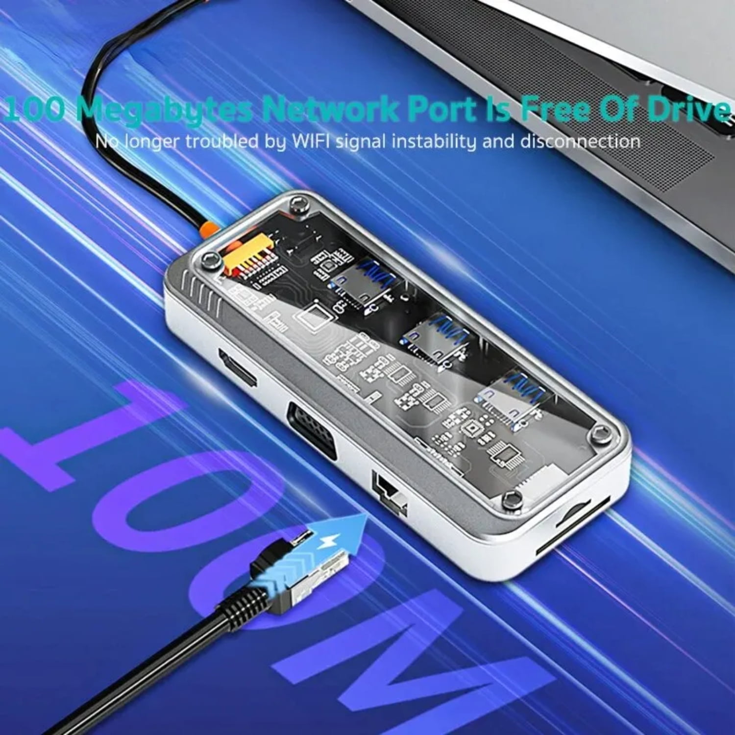 LOPNGLS USB C HUB 10 in 1 Docking Station RJ45 3.0 Type C Adapter 3 ...