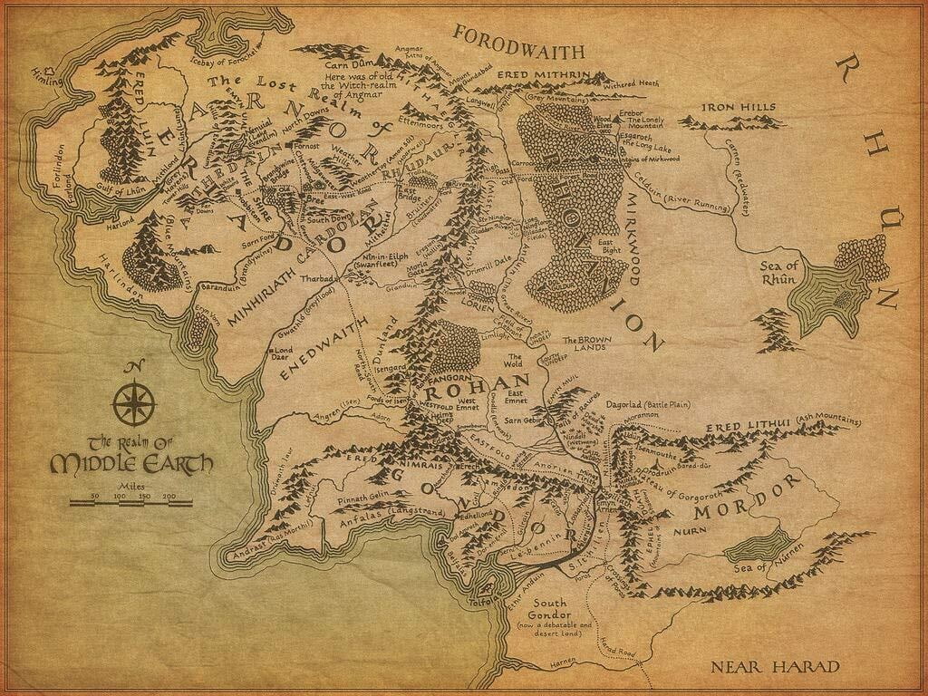LORD OF THE RINGS - MIDDLE EARTH MAP POSTER - Walmart.com