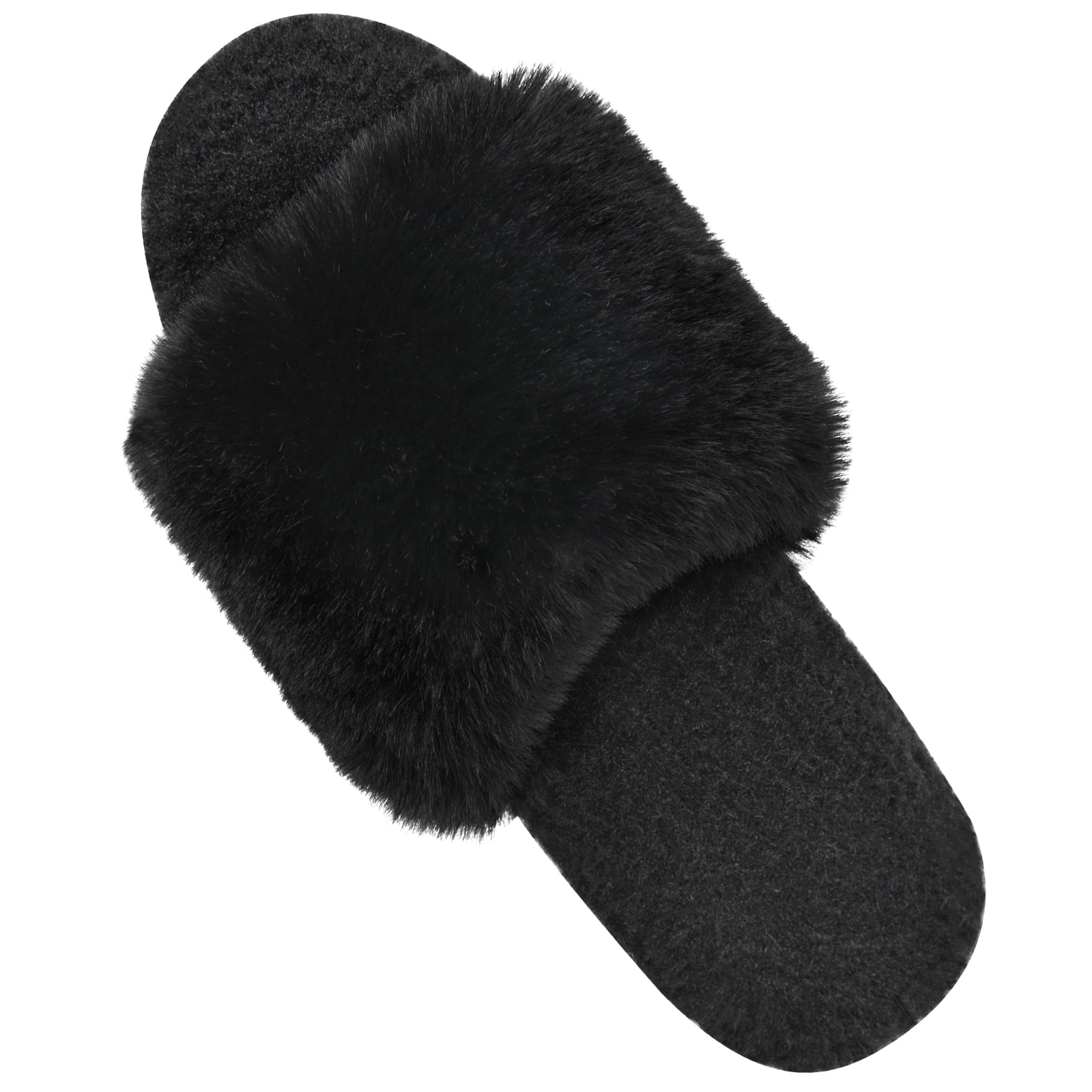 LORDFON Warm Cozy Fuzzy Open Toe Women's Slippers, Fluffy Furry Plush Memory Foam, Non-Slip ...