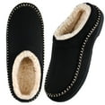 LORDFON Men's Moccasin Slippers, Suede Inside, Fuzzy Warm, Memory Foam ...