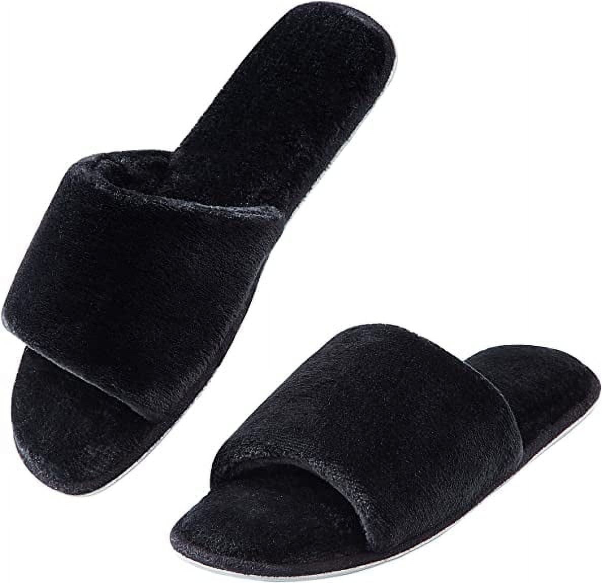 LORDFON Open Toe Womens Comfortable House Shoes - Slip-On Slippers with Memory Foam - Walmart.com