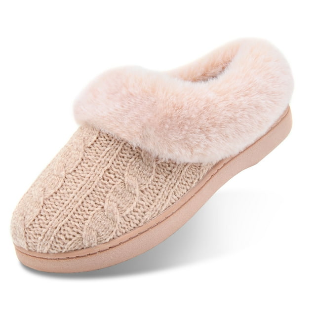 LORDFON Winter Fuzzy Womens Slippers Fluffy House Slippers with Memory ...