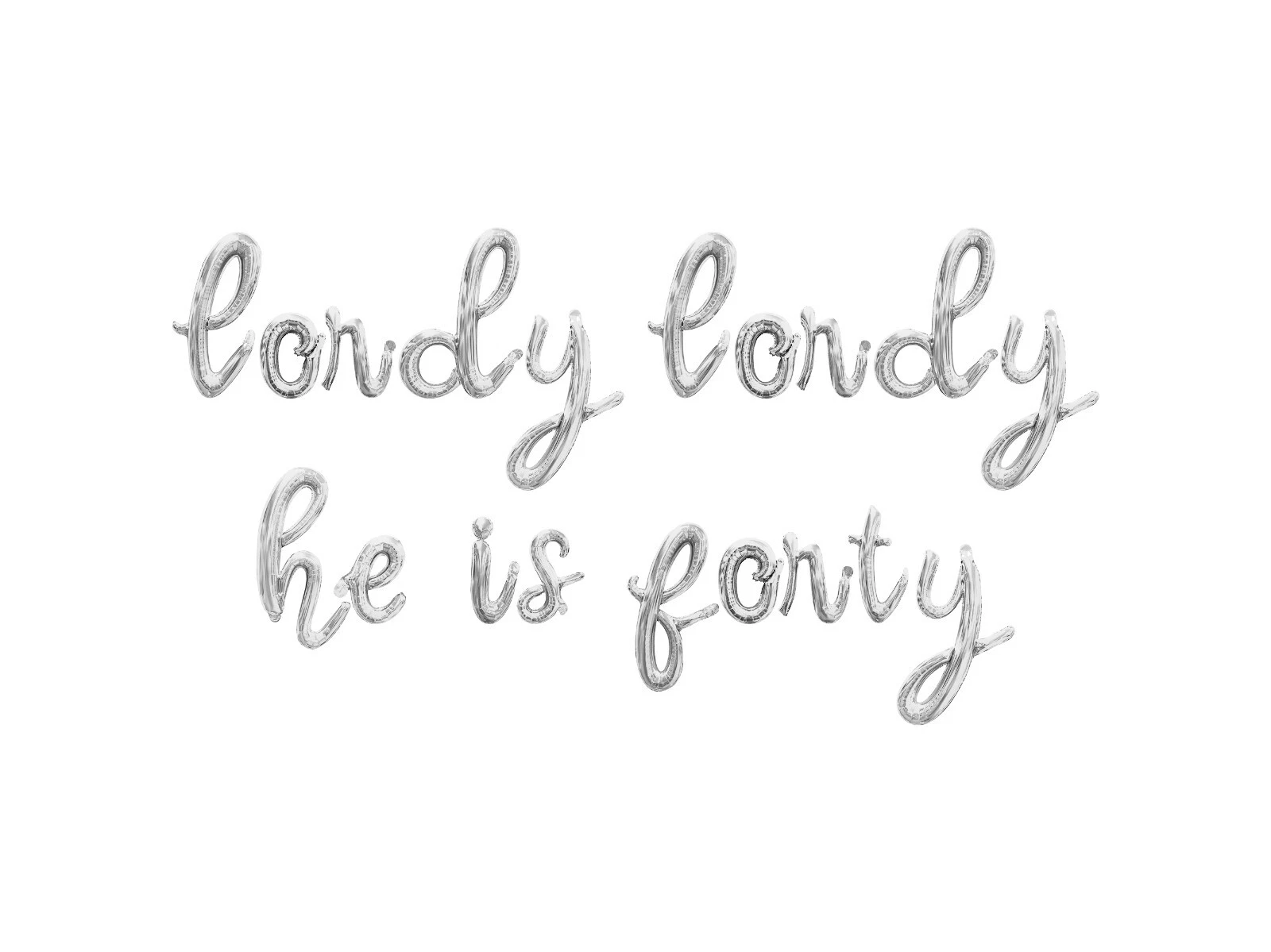 LORDY LORDY HE IS FORTY Cursive Letter Balloon Banner - 40th Birthday ...