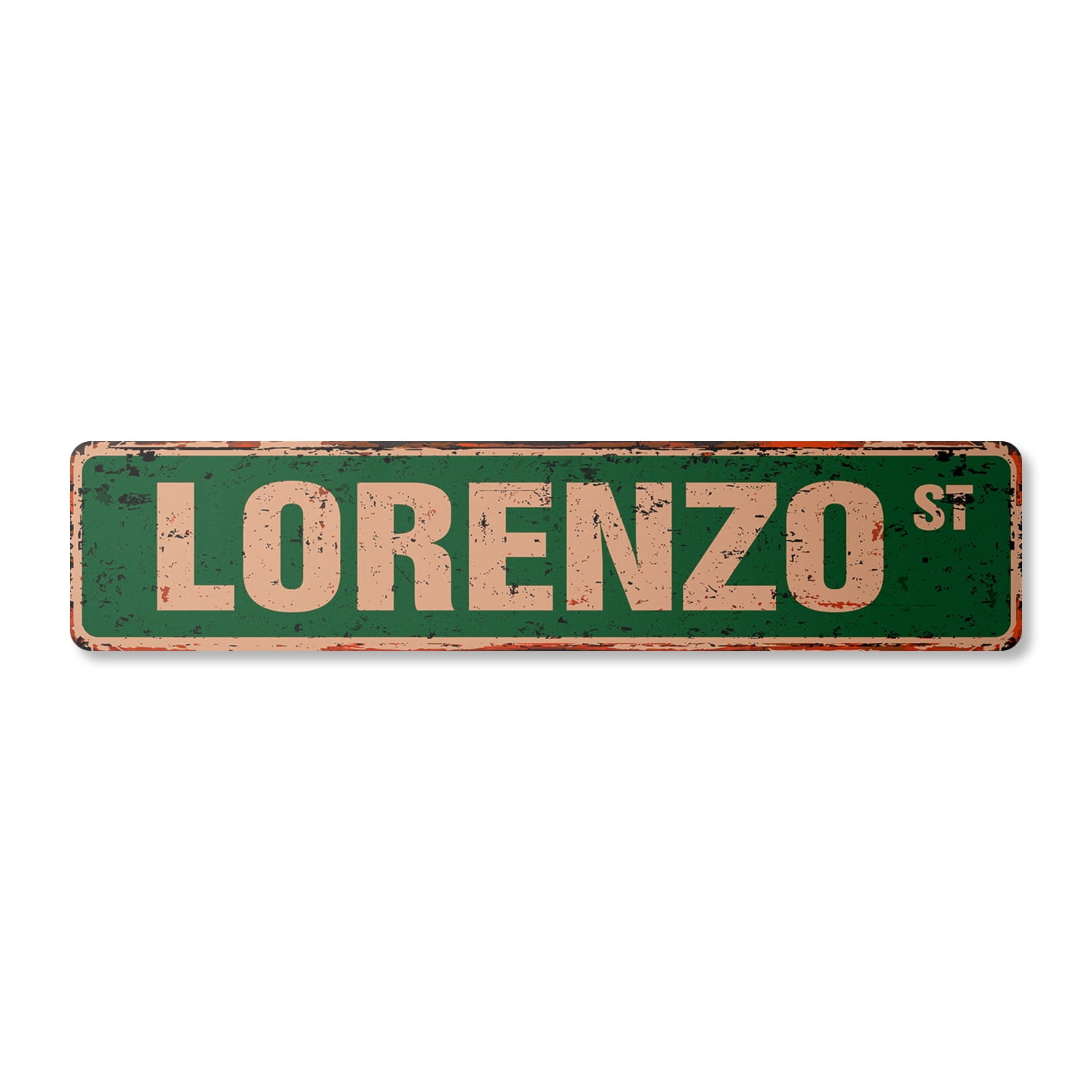 LORENZO Vintage Plastic Street Sign Childrens Name Room Sign | Indoor ...