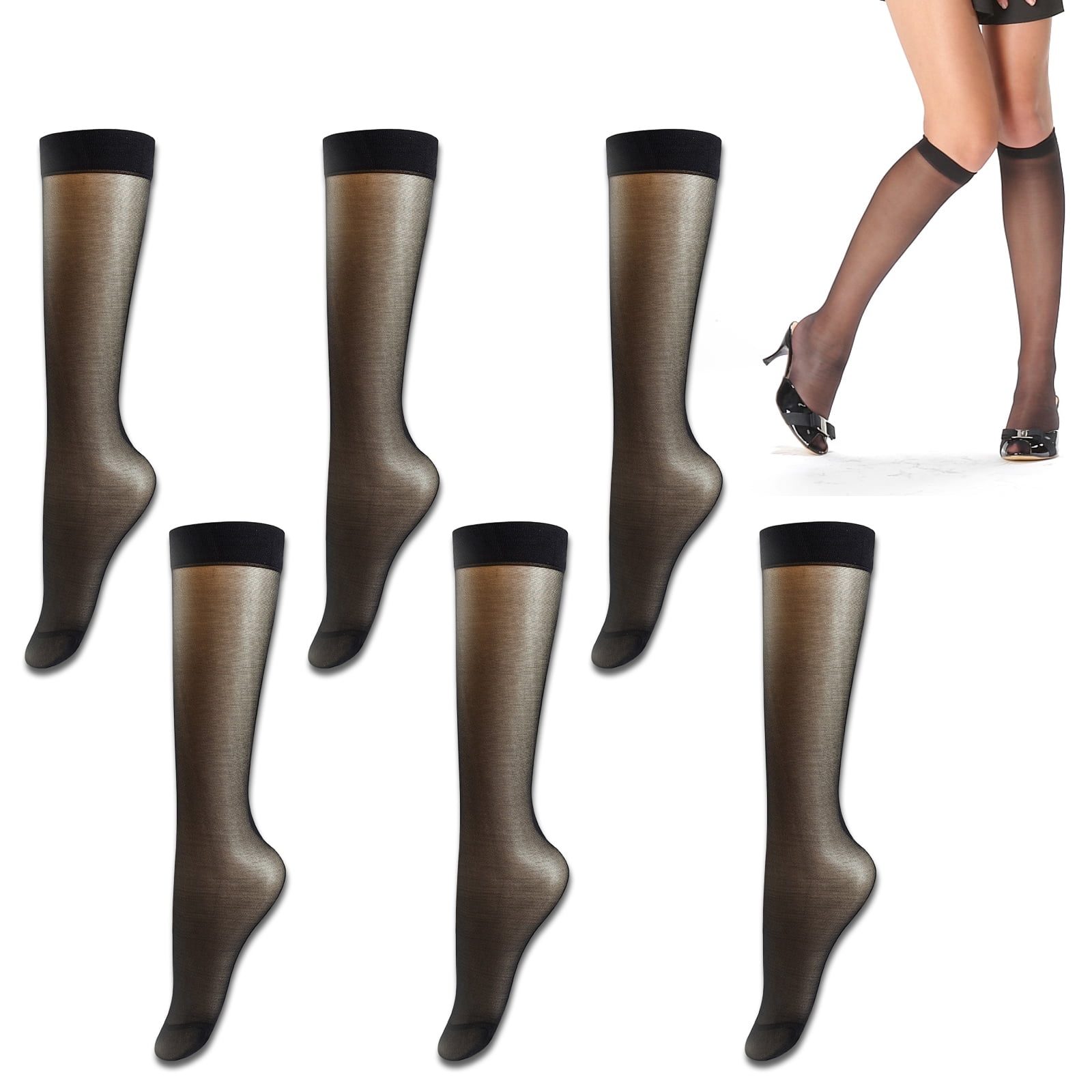 LORES Pop Socks Ladies Knee-highs Breathable with Massage Sole Pressure ...