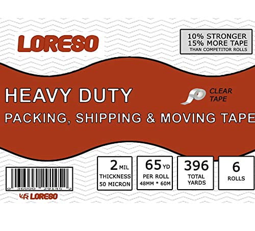 LORESO Packing Tape 36 Rolls - Transparent Heavy Duty Clear Packing ...
