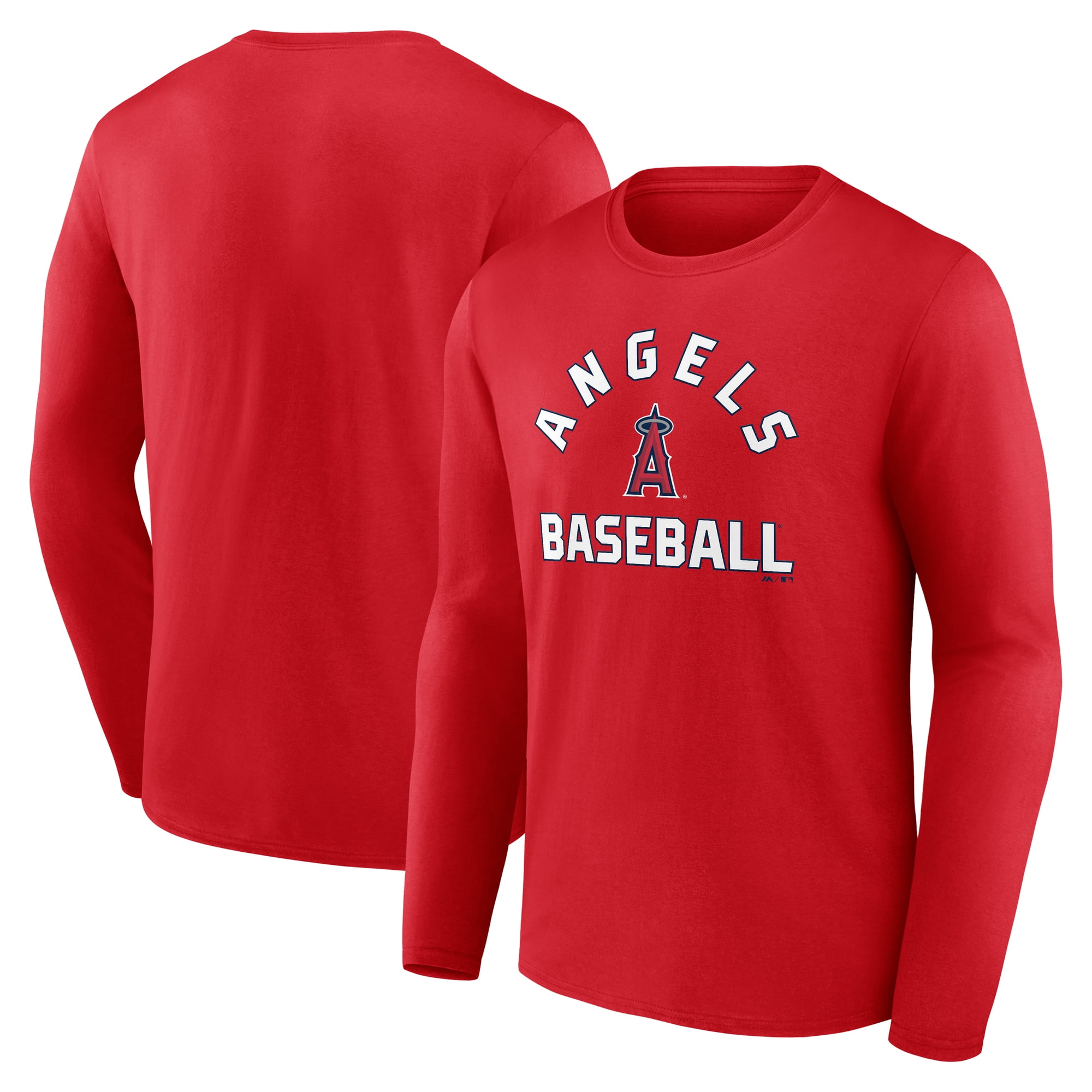 Los Angeles Angels Men's Red Reach Out Cotton Long Sleeve T-Shirt, Up ...