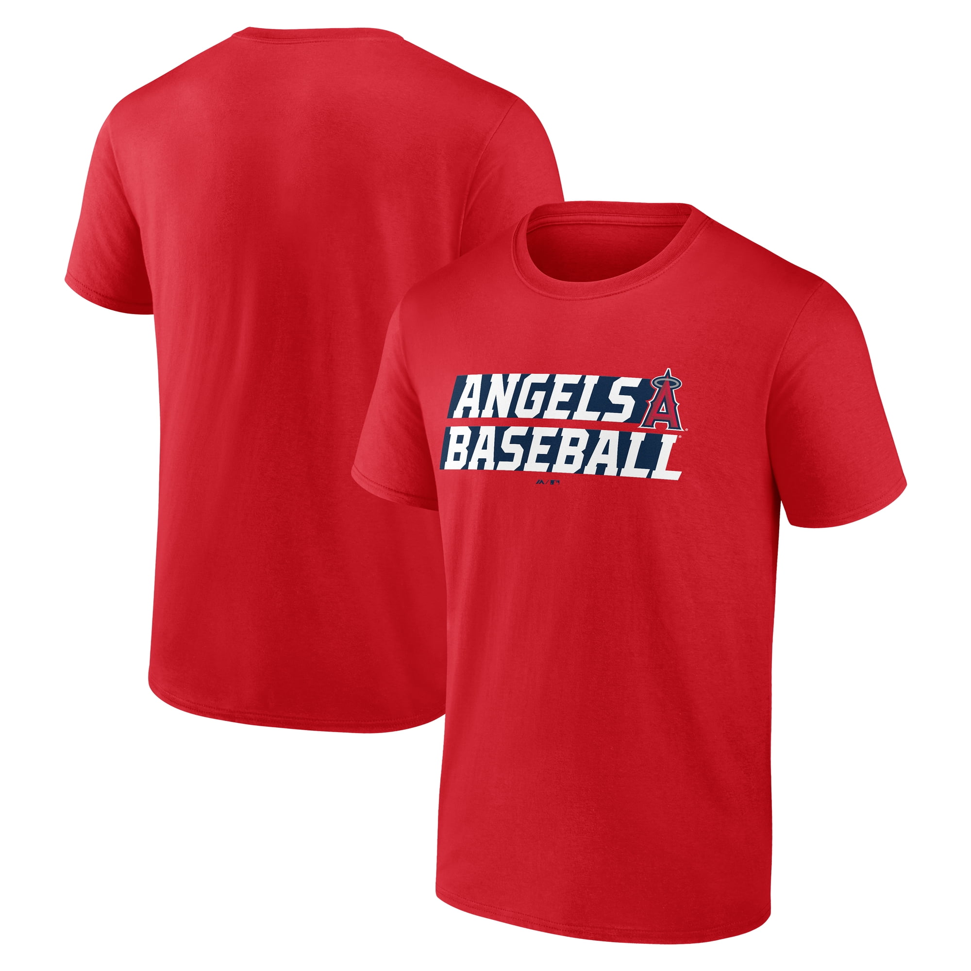 Los Angeles Angels Men's Red Double Down Cotton T-Shirt, Up to Size 3XL ...