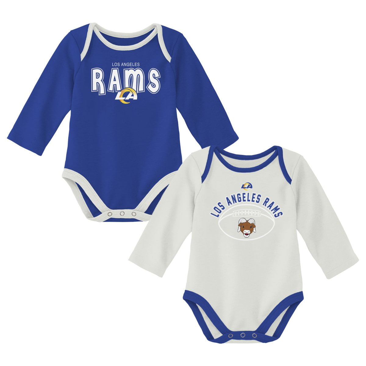 LOS ANGELES RAMS Infant Tm1&2 Color Cotton Long Sleeve Onesie 2PK Boy ...