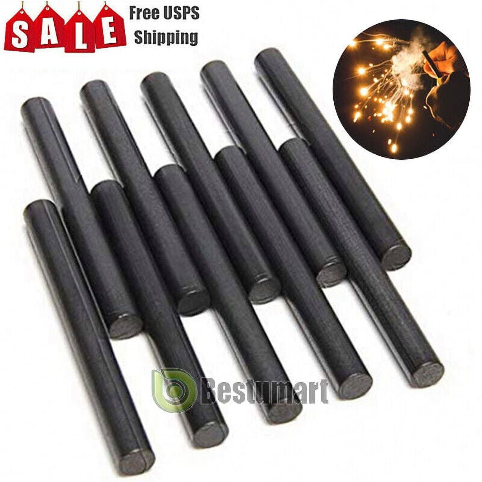 LOT 1/2x5" Ferrocerium Ferro Flint Fire Starter Survival Camping Rod ...