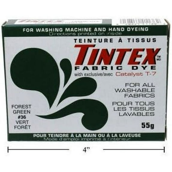 LOT OF 1 TINTEX BRAND FOREST GREEN FABRIC DYE #36 - Walmart.com