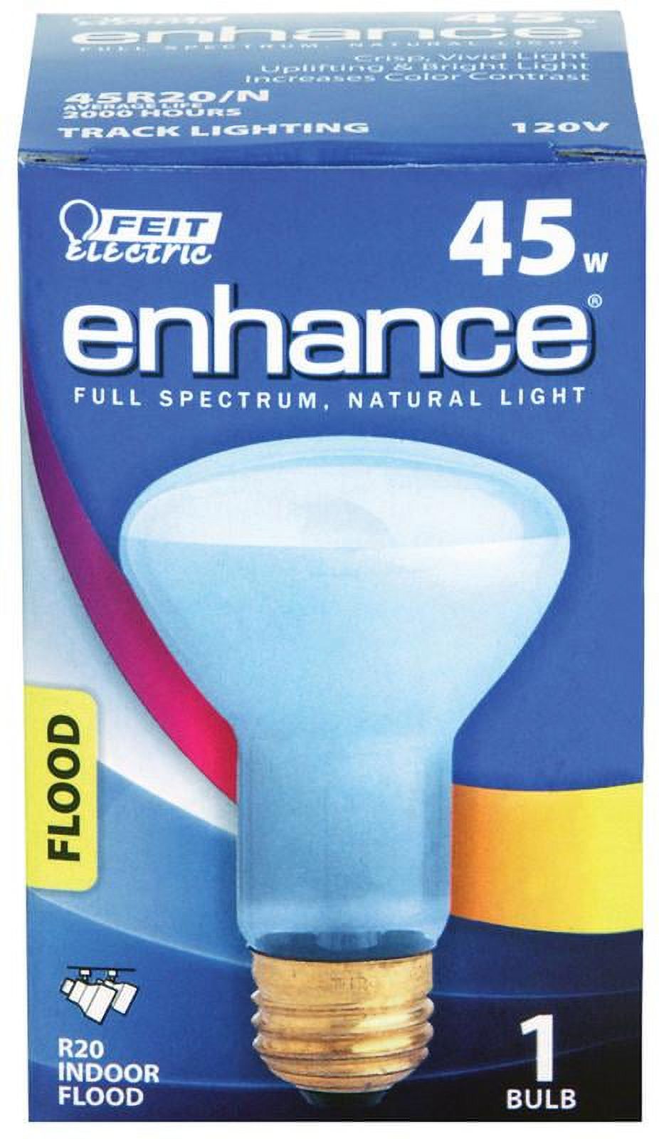 Feit Electric 45R20/N Neodymium Incandescent Bulb, 50 W, R20 Lamp ...