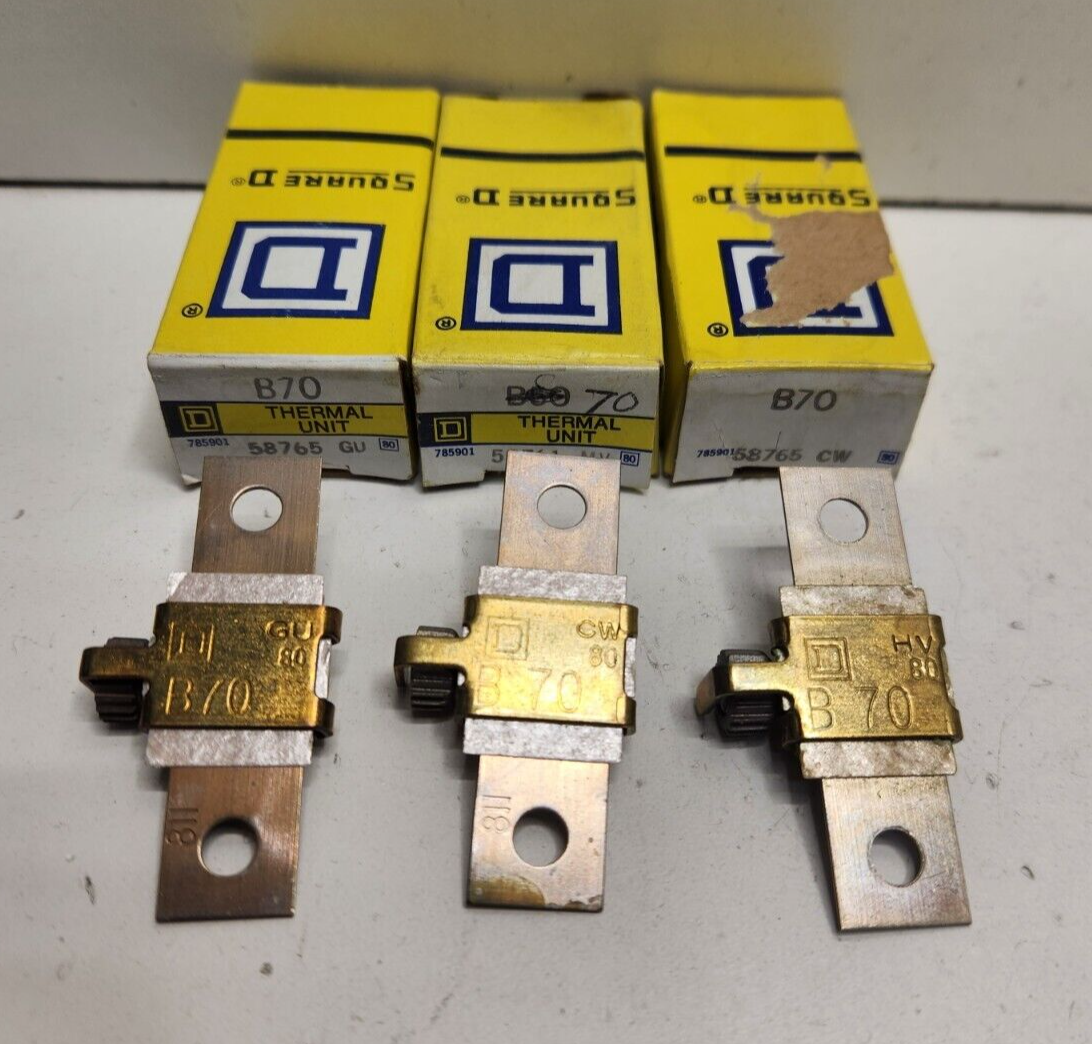 LOT OF 3 NEW IN BOX! SQUARE D OVERLOAD RELAY THERMAL UNITS B70 ...