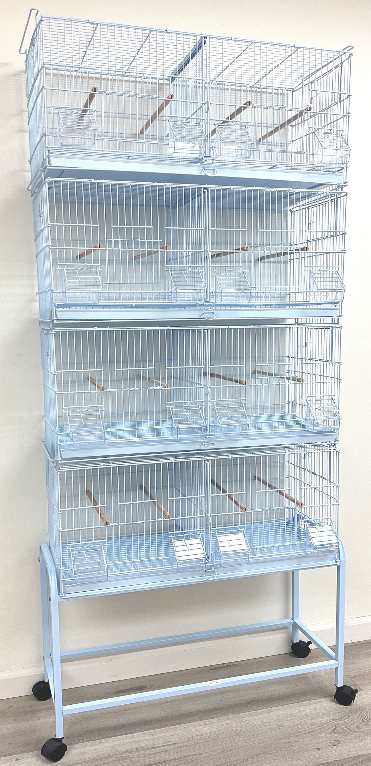 LOT of 4 LARGE White Stackable Double Breeding Breeder Flight Bird Cage ...