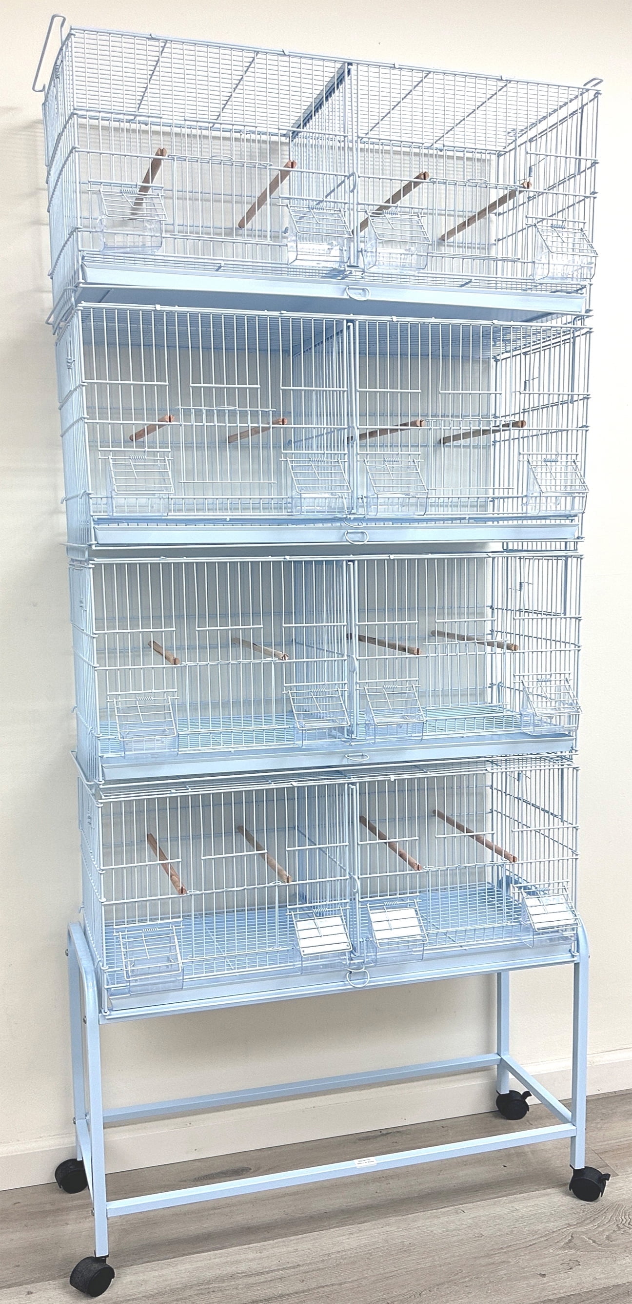 LOT of 4 LARGE White Stackable Double Breeding Breeder Flight Bird Cage ...