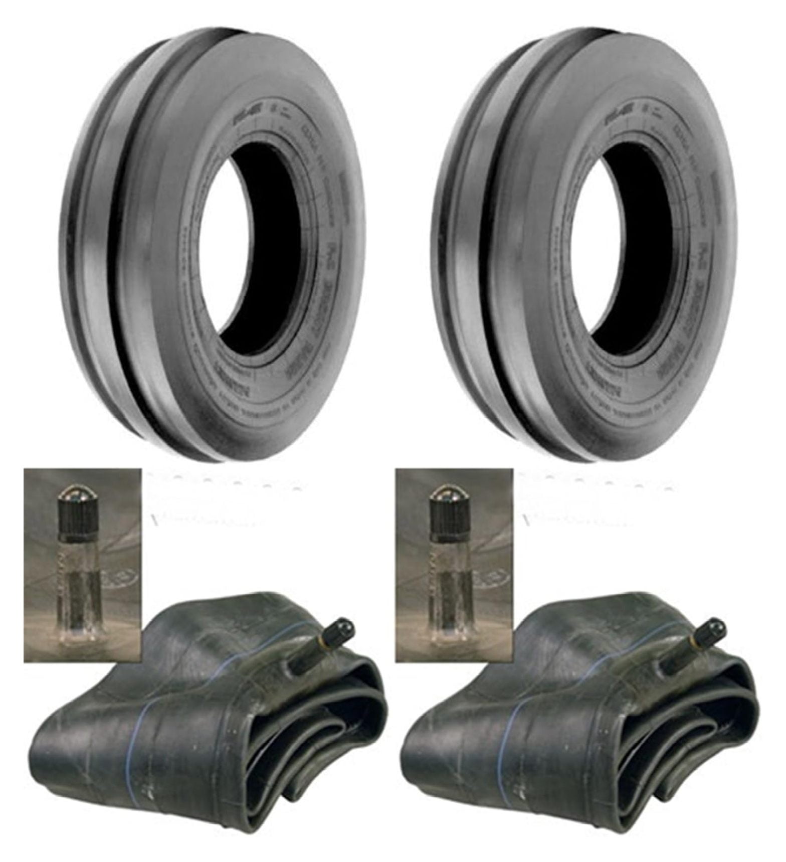 LOT of Two (2) 4.00-8 4.00x8 Tri Rib (3 Rib) Tires with Tubes - Walmart.com