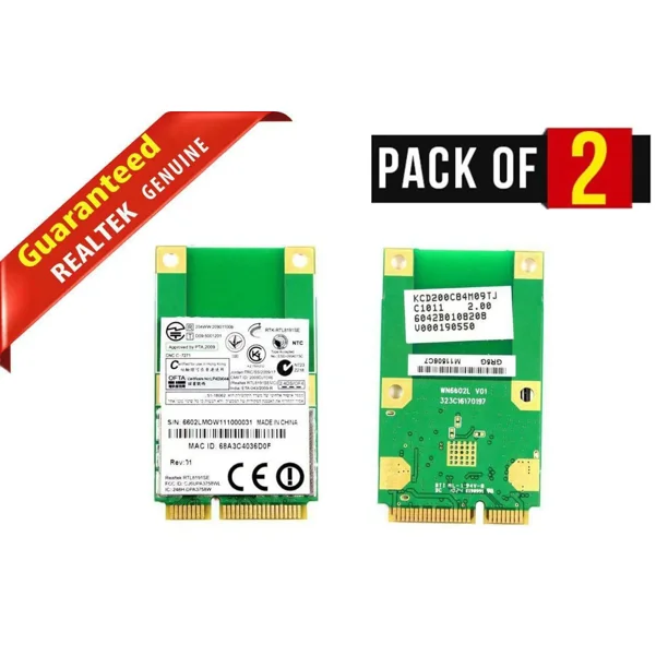 LOT x 2 REALTEK WN6602L Wireless Card MINI-PCI-E LITE-ON 6042B0108208 ...