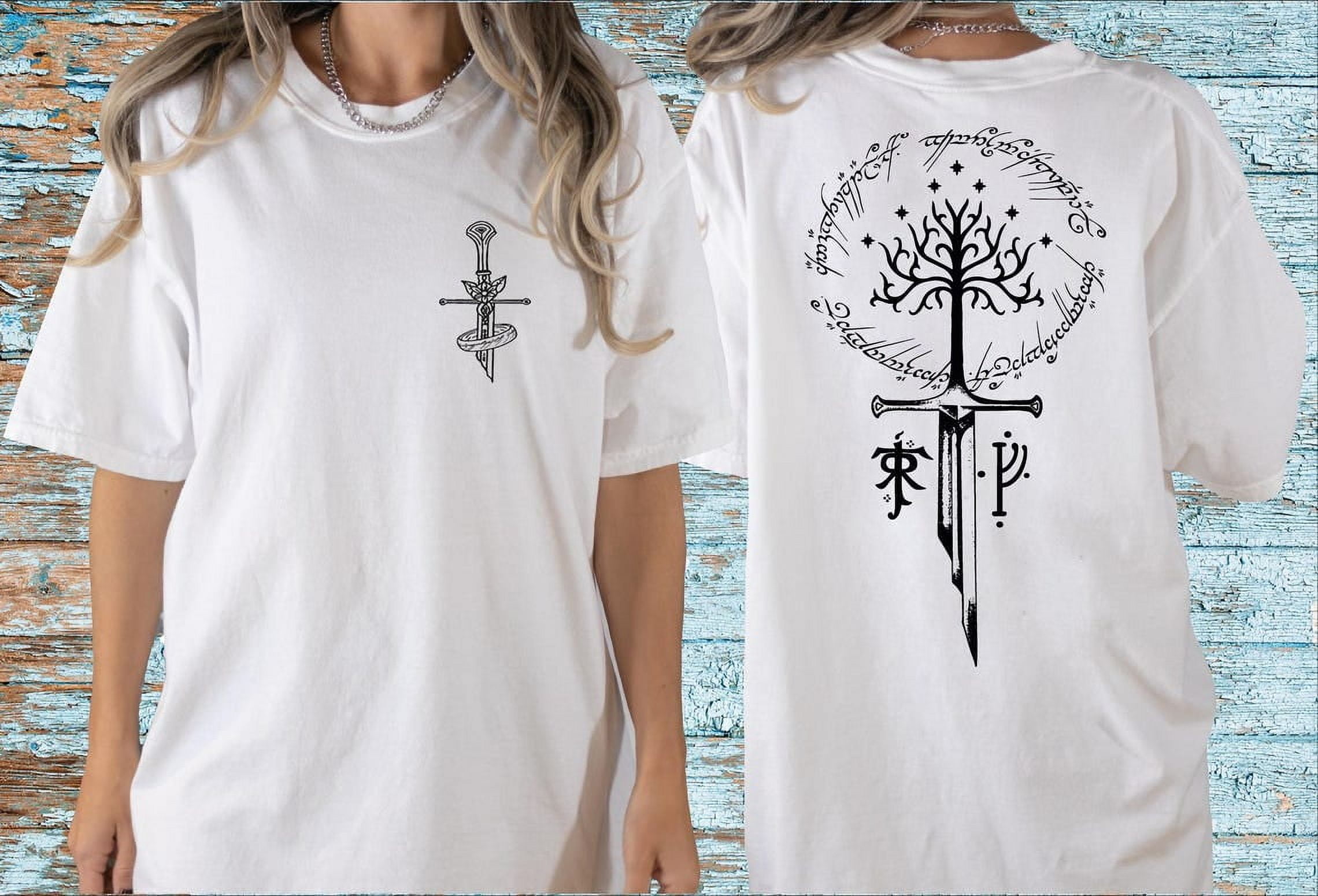 LOTR Middle Earth Inspired Shirt, Bookish Gift for Men and Women, Back and Front Lotr Tee ...