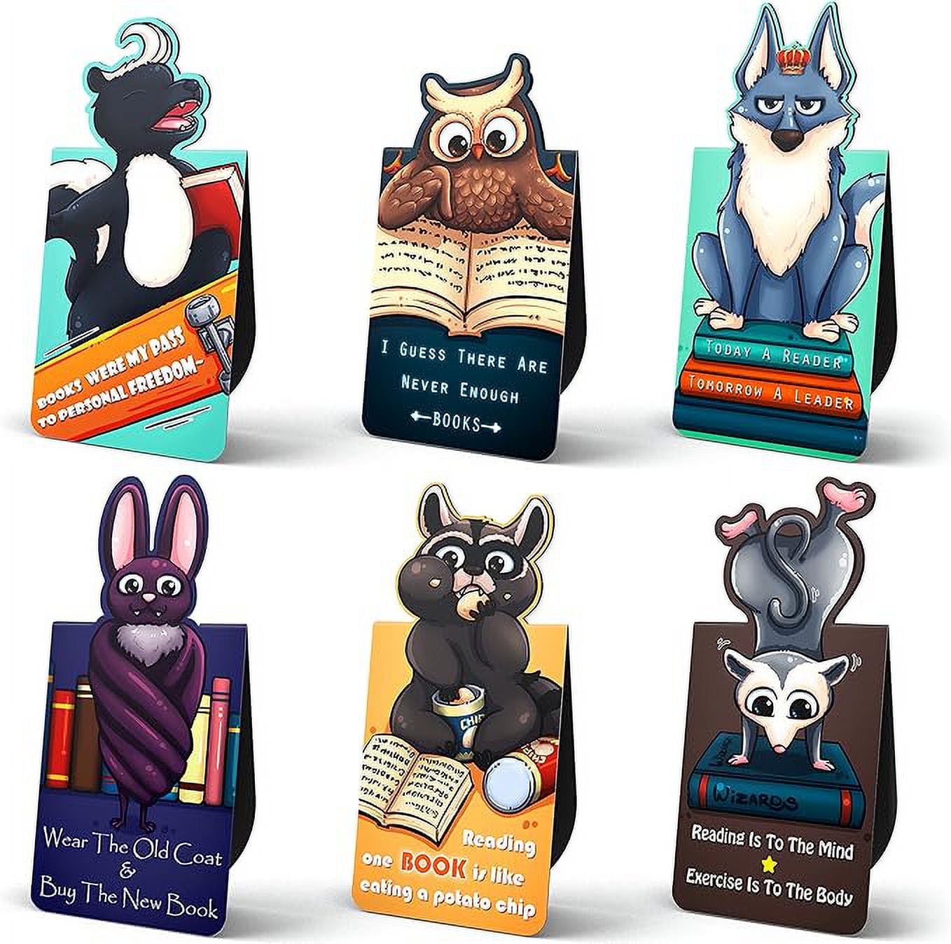 LOTTELI 6 Piece Magnetic Bookmarks for Kids, Bookmarks for Book Lovers ...