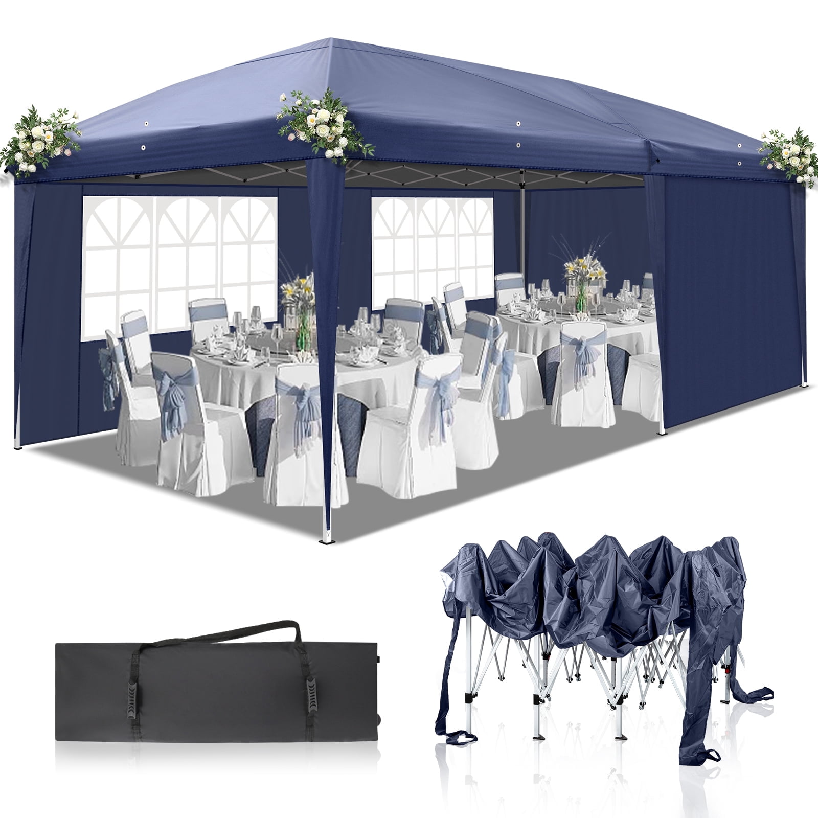 LOTTO 3x6m Waterproof Folding Tent with 2 Windows for Outdoor Camping ...
