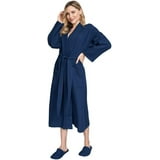 LOTUS LINEN Women's Waffle Kimono Lightweight Robes - Cotton Bath Robe ...