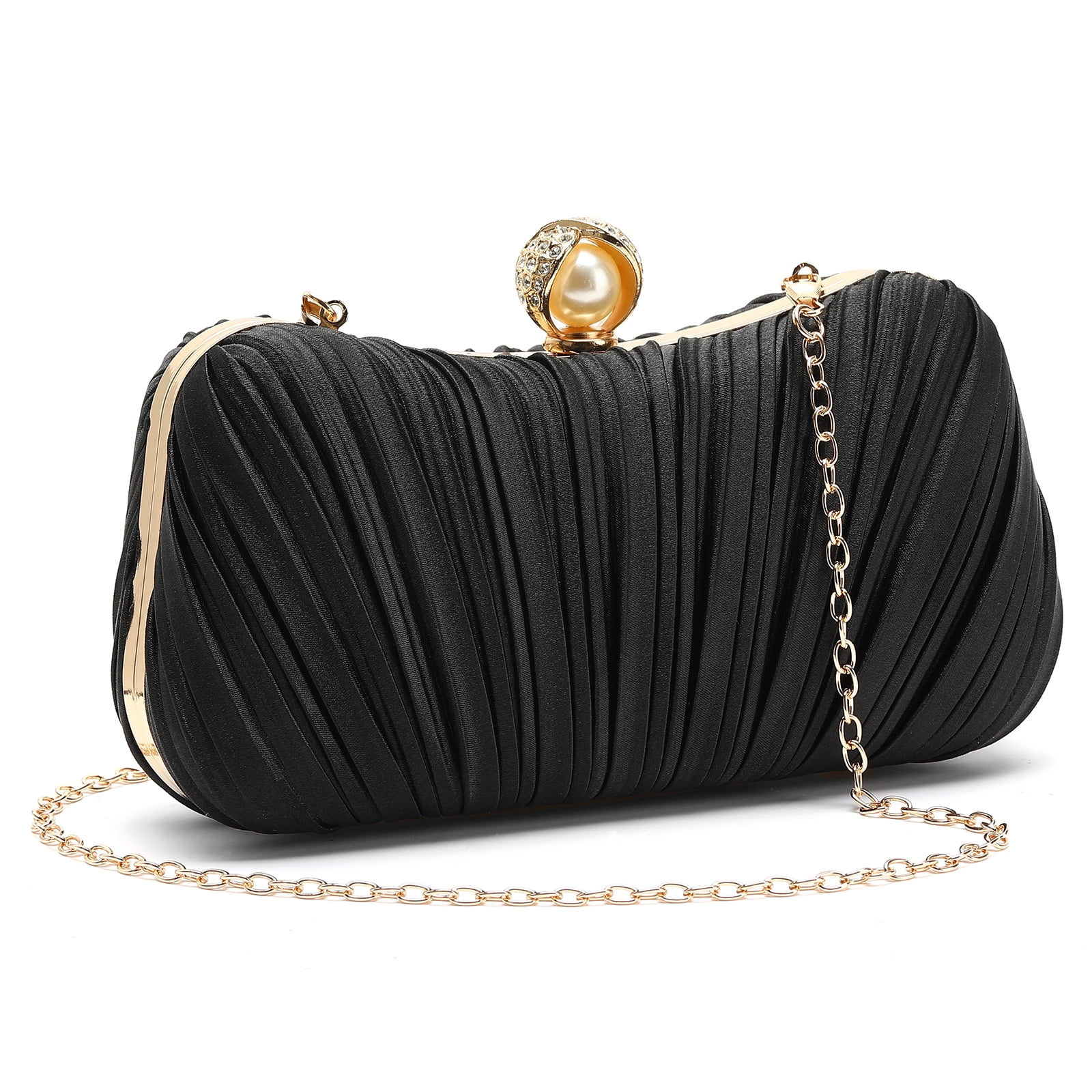 LOUEBICA Clutch Purses for Women Evening Bag Pleated Satins Clutch ...