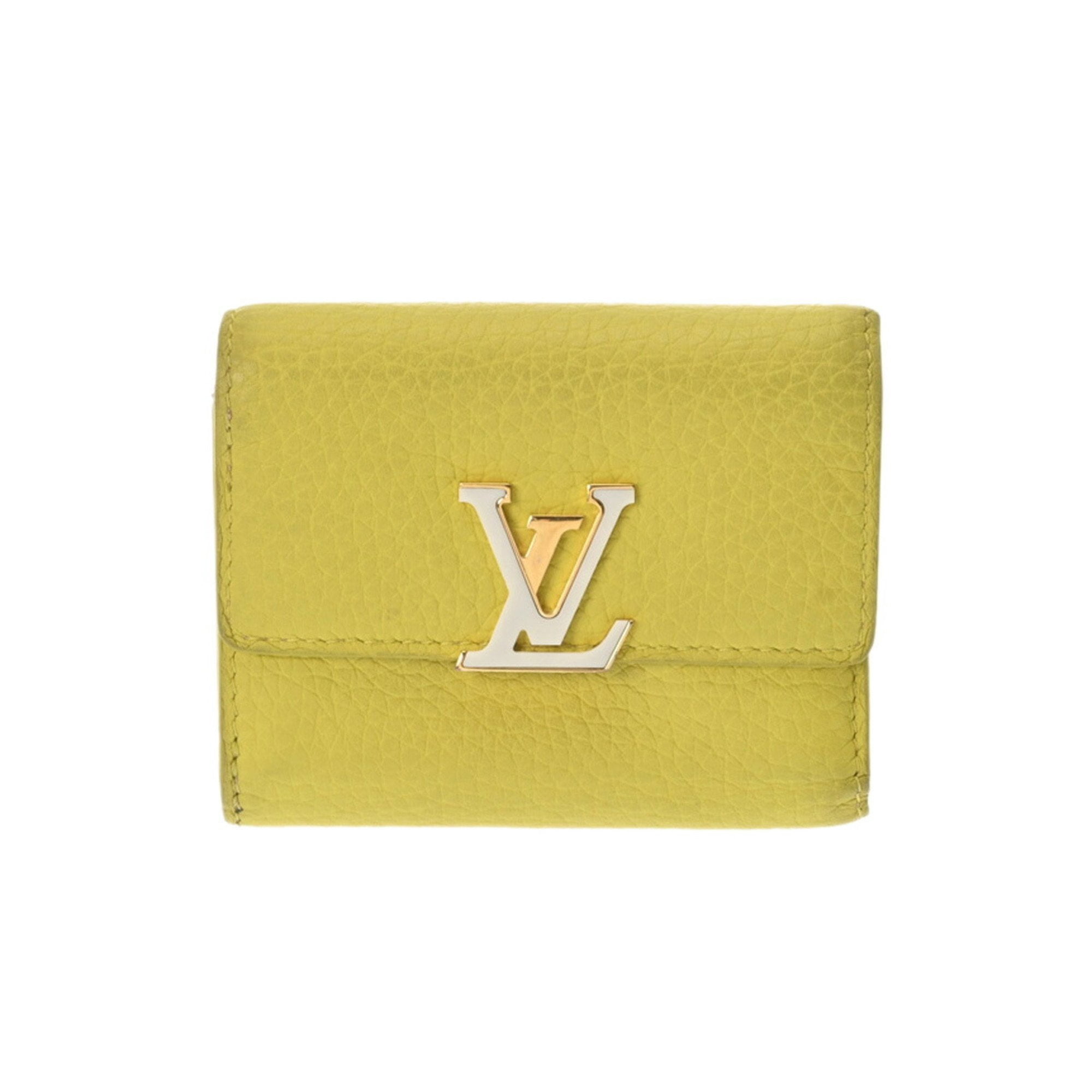Pre-Owned LOUIS VUITTON Louis Vuitton Portefeuille Capucines XS Cedrat ...