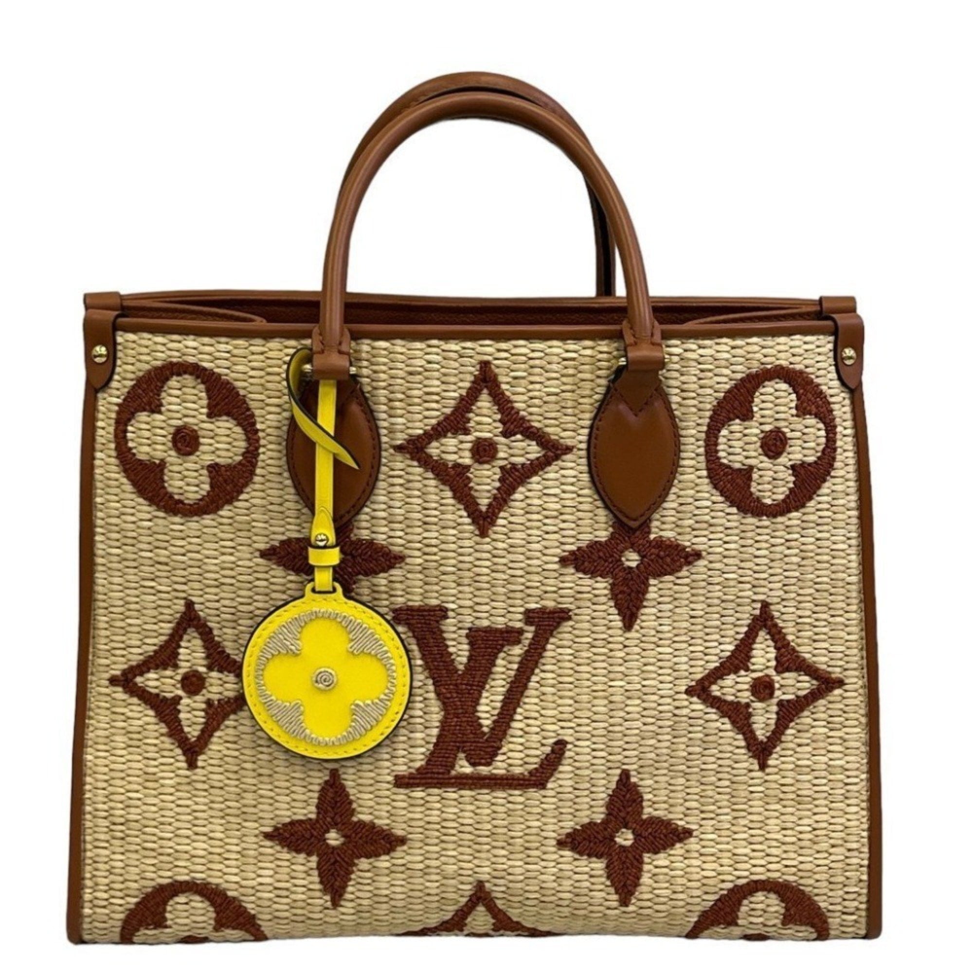 Pre-Owned LOUIS VUITTON On the Go MM 2way One Shoulder Bag Handbag Tan ...