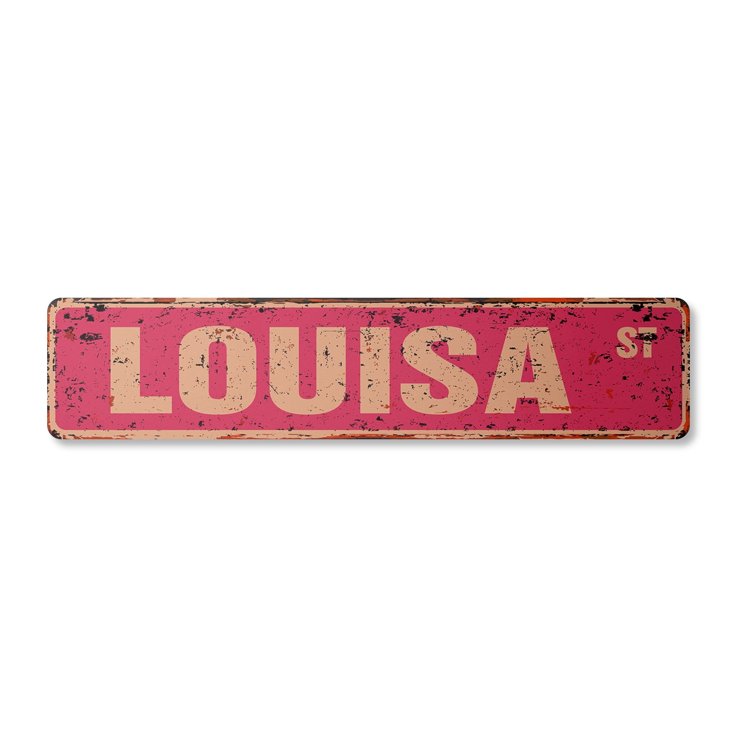 LOUISA Vintage Plastic Street Sign Childrens Name Room Sign | Indoor ...