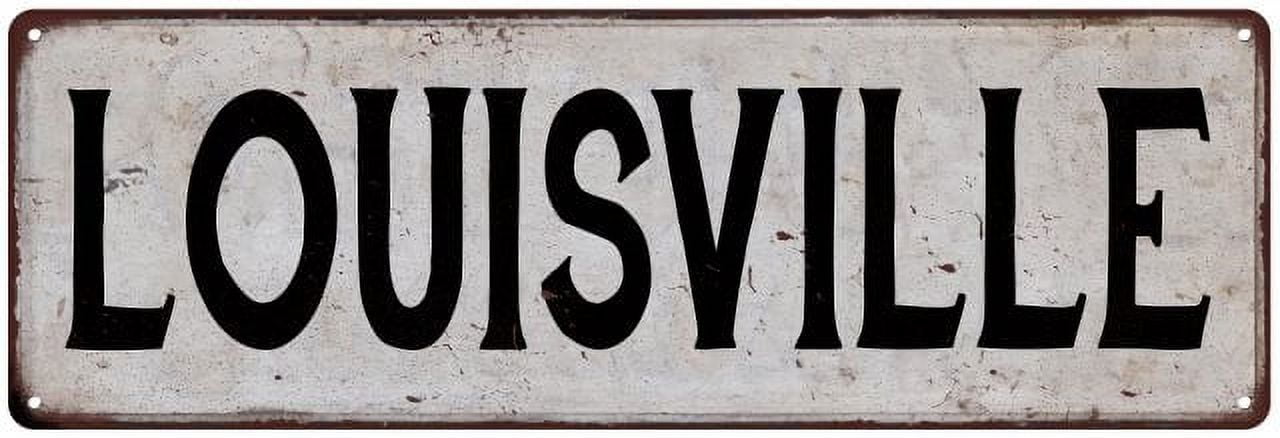 LOUISVILLE Vintage Look Rustic Metal 8x24 Sign City State 108240041291 ...