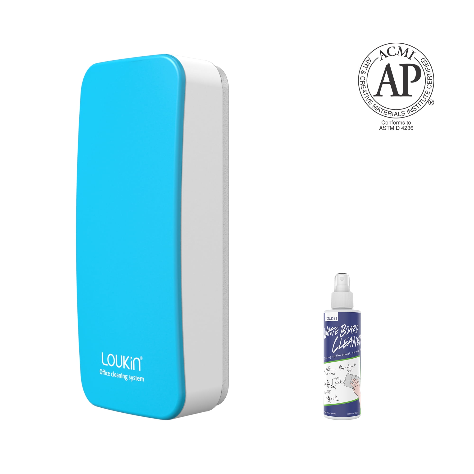 LOUKIN Magnetic Dry Erase Eraser, Whiteboard Eraser(Blue), Free 3.4 oz ...