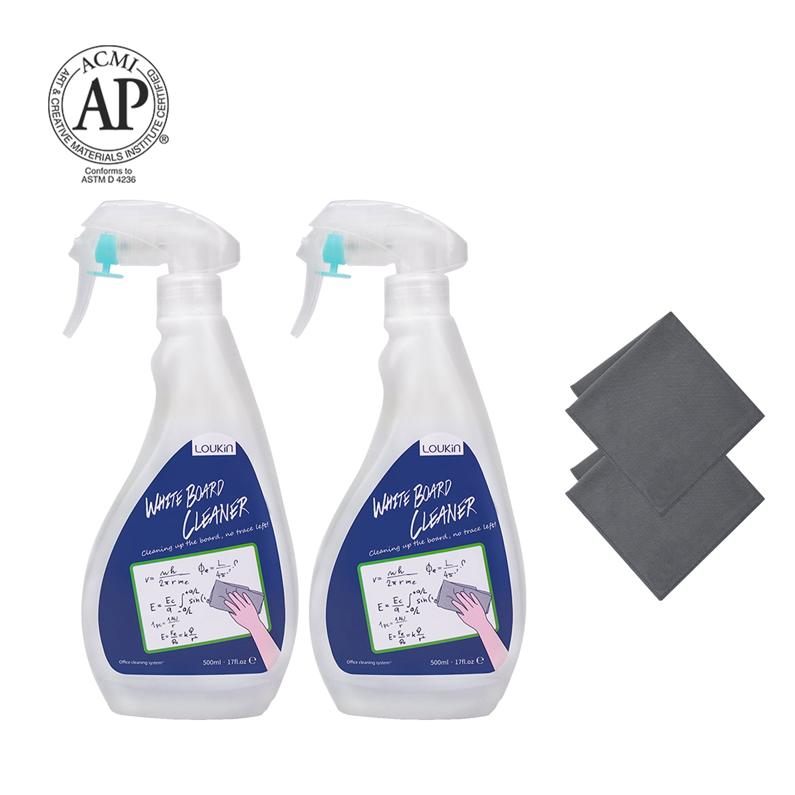 LOUKIN Non-Toxic Whiteboard Cleaning Fluid, Low-Odor Dry Erase Board ...