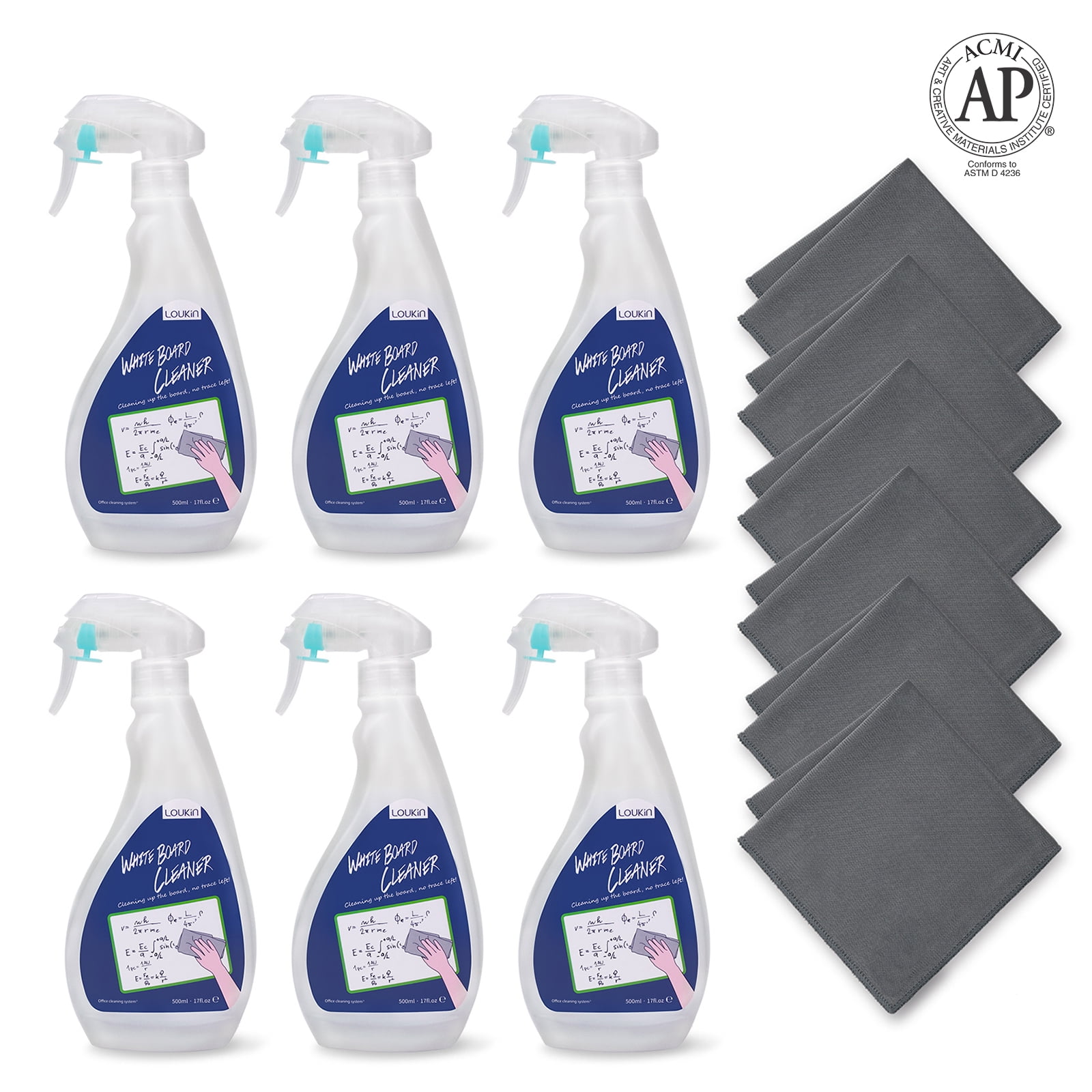 LOUKIN Non-Toxic Whiteboard Cleaner, 17oz Dry Erase Board Cleaner, Low ...