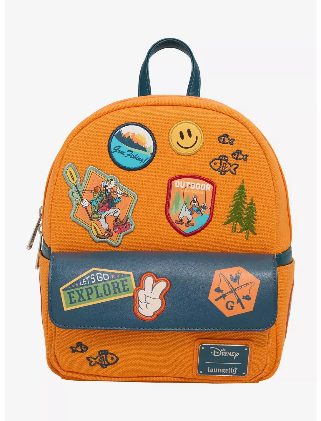 LOUNGEFLY Disney Goofy Camping Mini Backpack with Adjustable Straps ...
