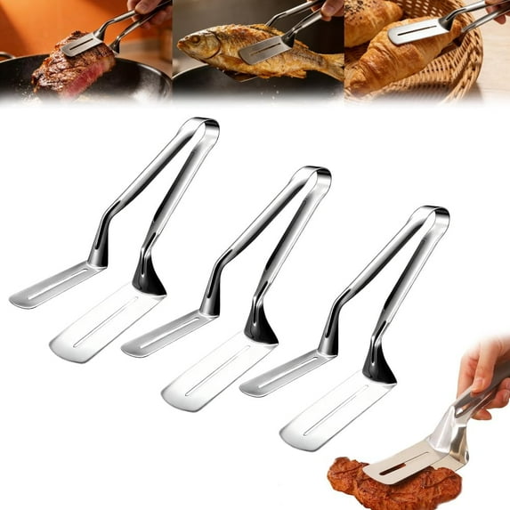 LOUQIBINE 2026 New 2-in-1 Stainless Steel Grill Clamp Spatula, 9-Inch ...