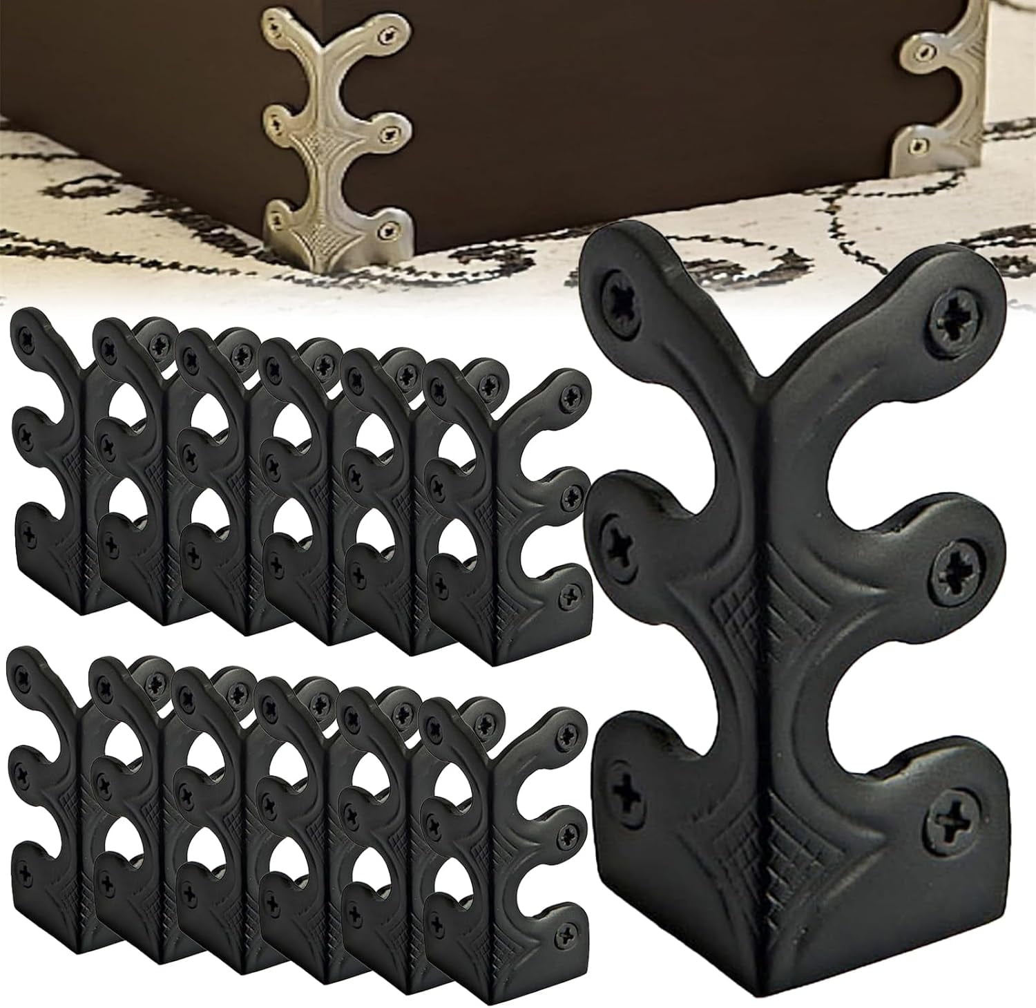 LOUQIBINE Baseboard Corner Protectors, 6/12/18 pcs Solid Brass Vintage ...