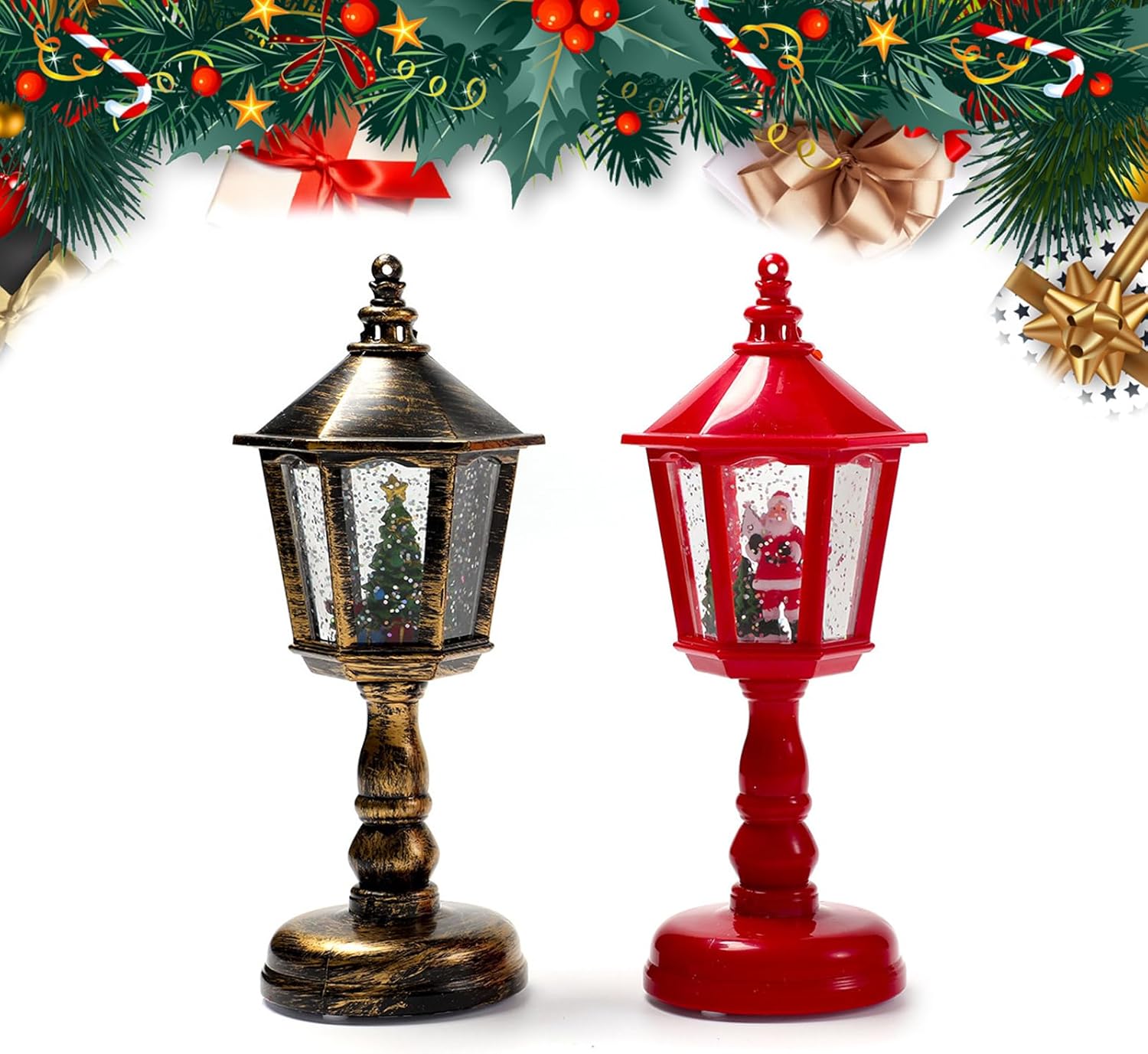 LOUQIBINE Heritage Glow Snow Lantern with LED Lights & Music - Animated ...