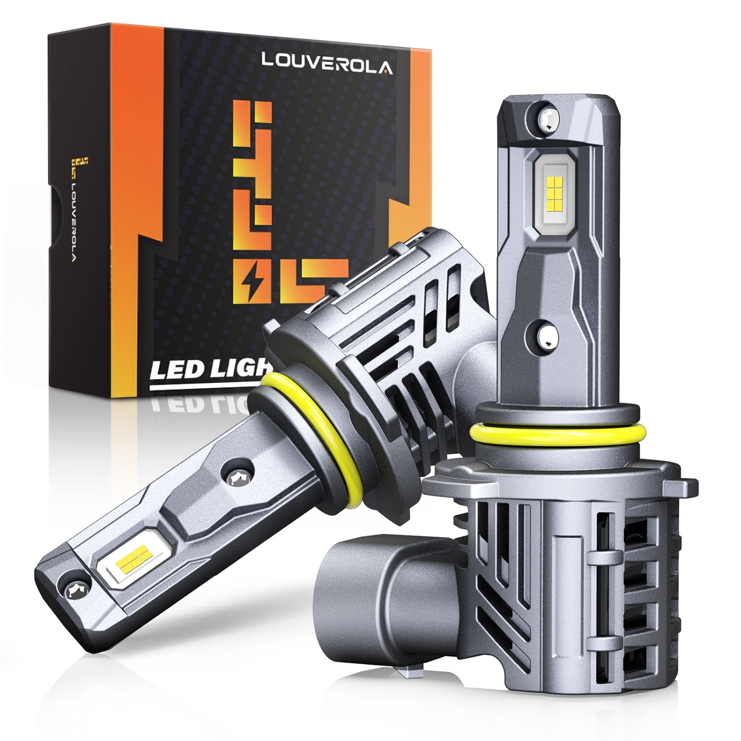 LOUVEROLA 2 Pack 9006 LED Headlight Bulbs, 20000 Lumen 600% Super ...
