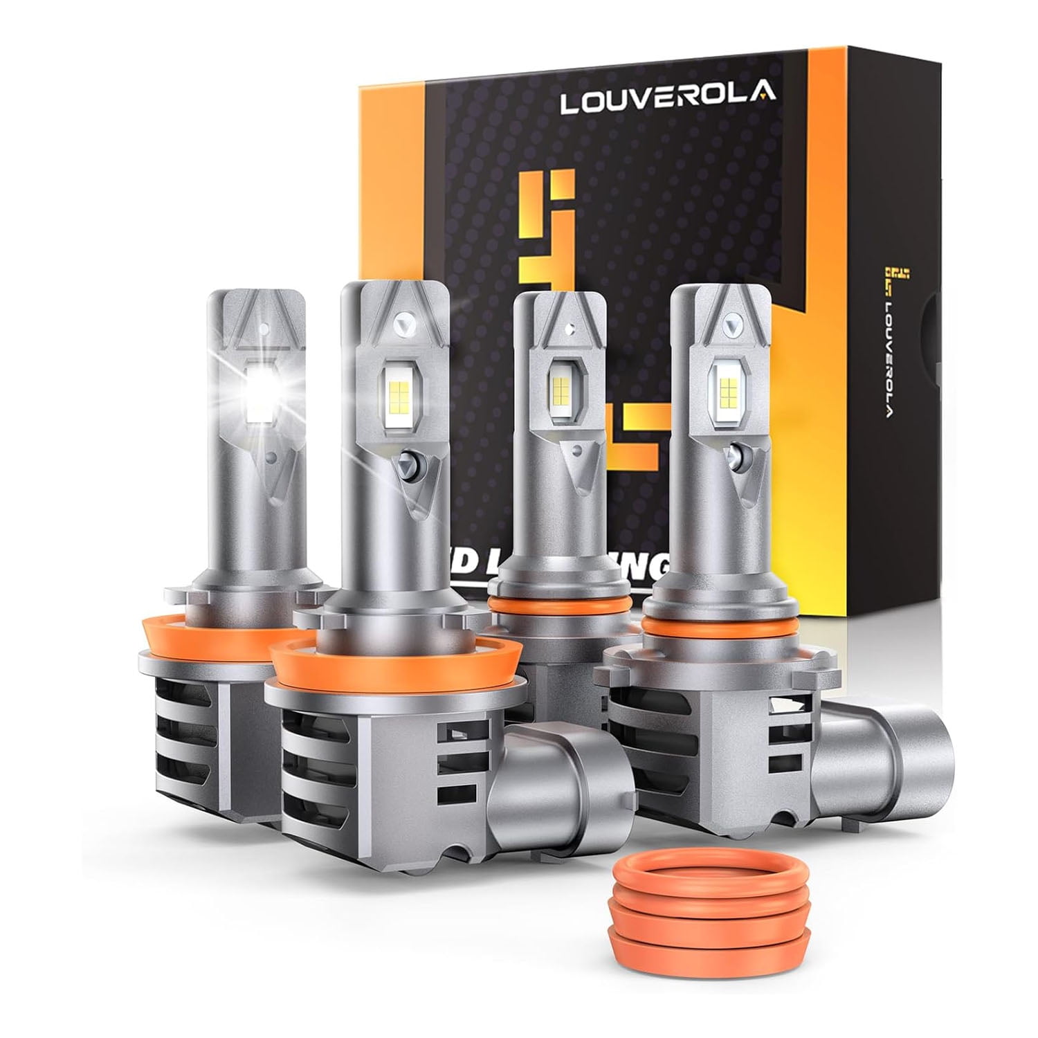 PANGOLIN H11 H9 H8, 9005 HB3 LED Headlight Bulbs, 6500K Cool White, 600 ...