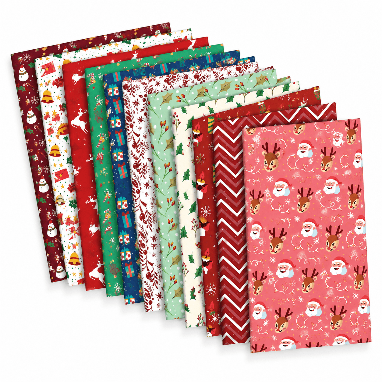 LOVARIA 12 Sheets Christmas Pattern Paper Set Holiday Craft Paper for ...