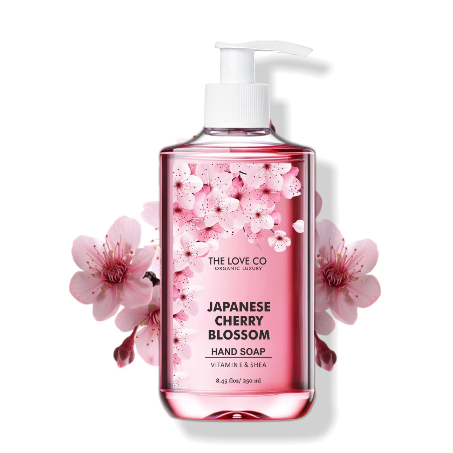 THE LOVE CO Japanese Cherry Blossom Hand Soap - Infused, Moisturizing ...