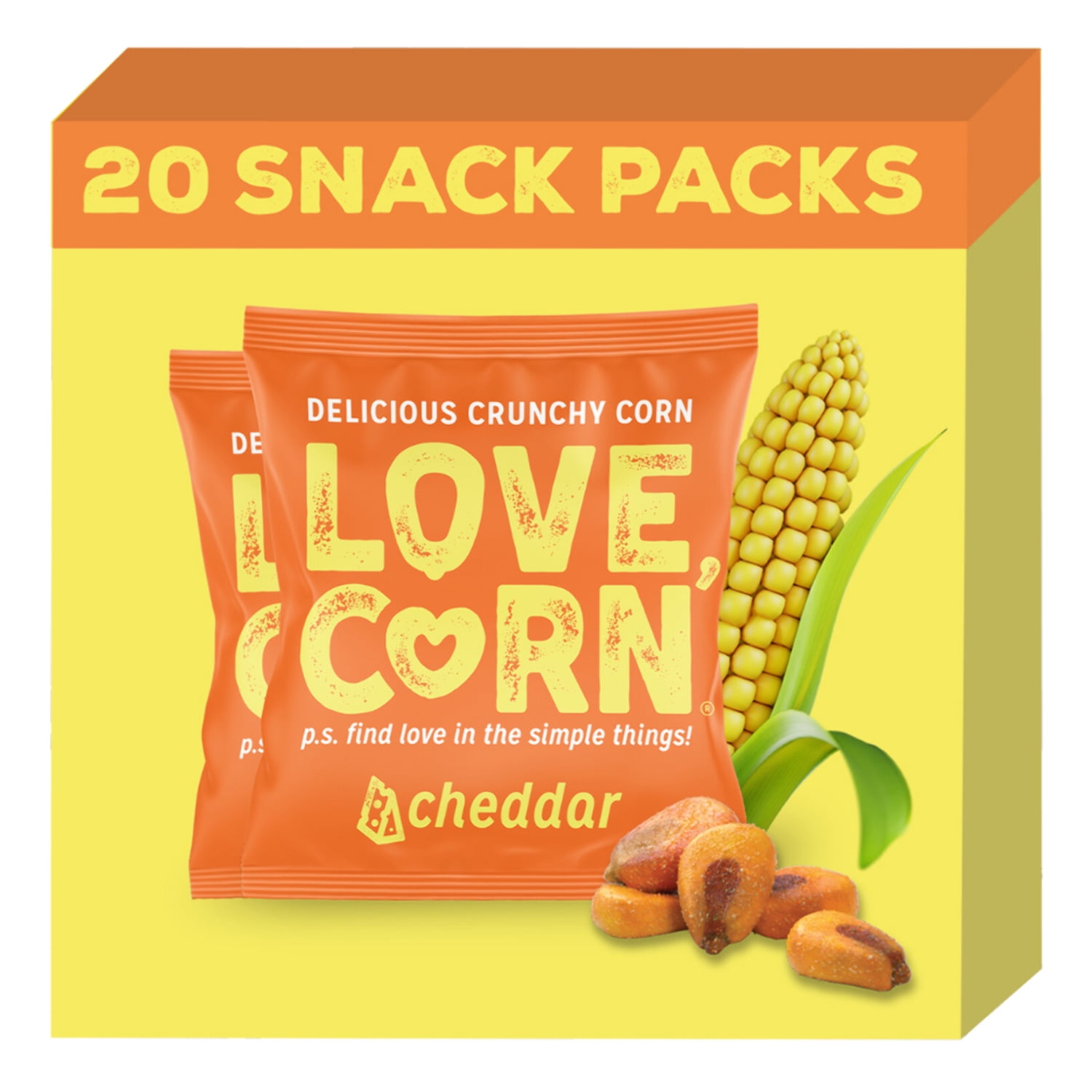 LOVE CORN Cheddar 0.7oz x 20 bags - Delicious Crunchy Corn - Healthy ...