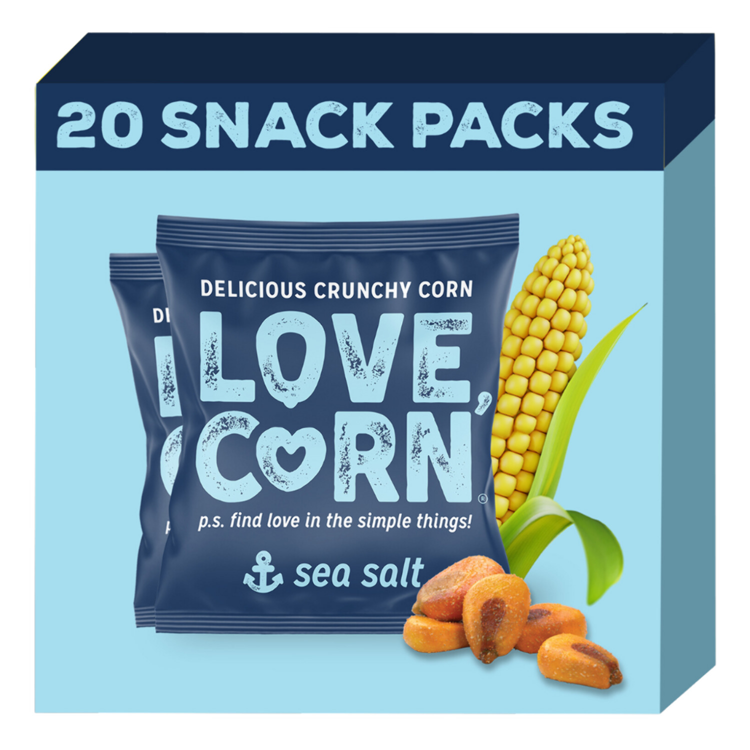 LOVE CORN Sea Salt 0.7oz x 20 bags - Delicious Crunchy Corn - Healthy ...