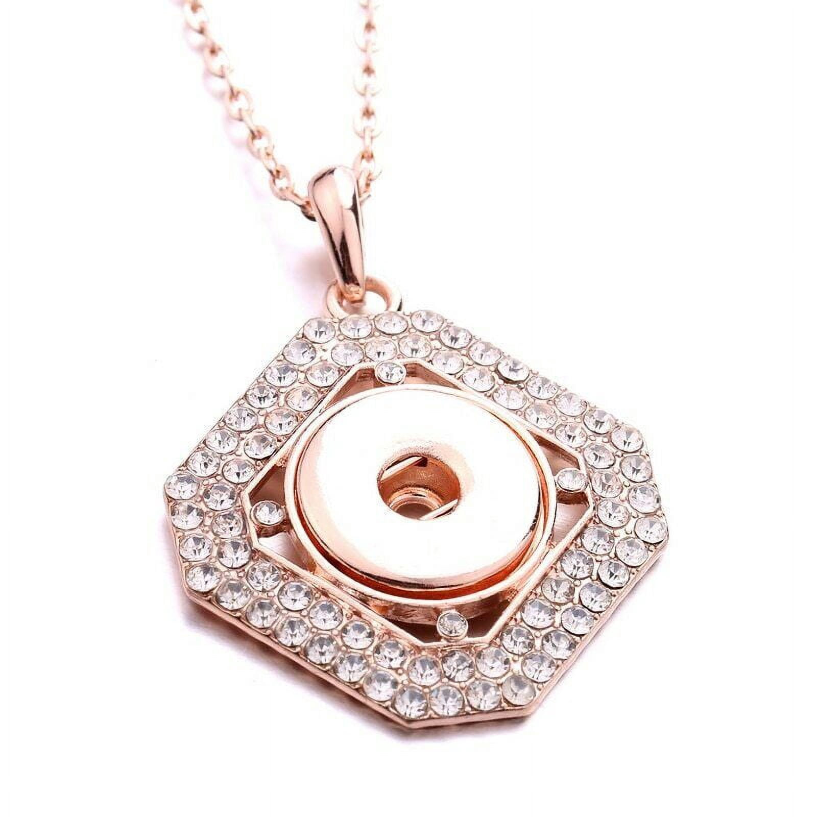 LOVE CROSS TREE flower Rose gold 18MM metal snap button Necklace ...